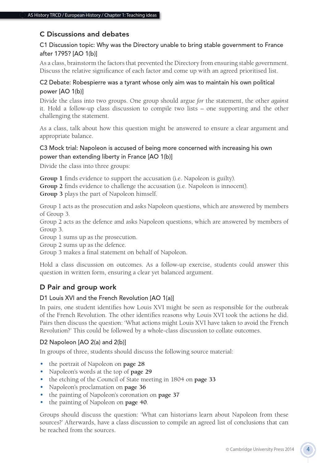 Cambridge International AS Level History Teacher's Resource by ...