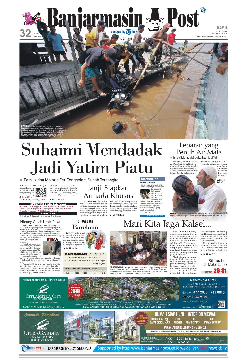 Banjarmasin Post Kamis, 31 Juli 2014 by Banjarmasin Post - Issuu
