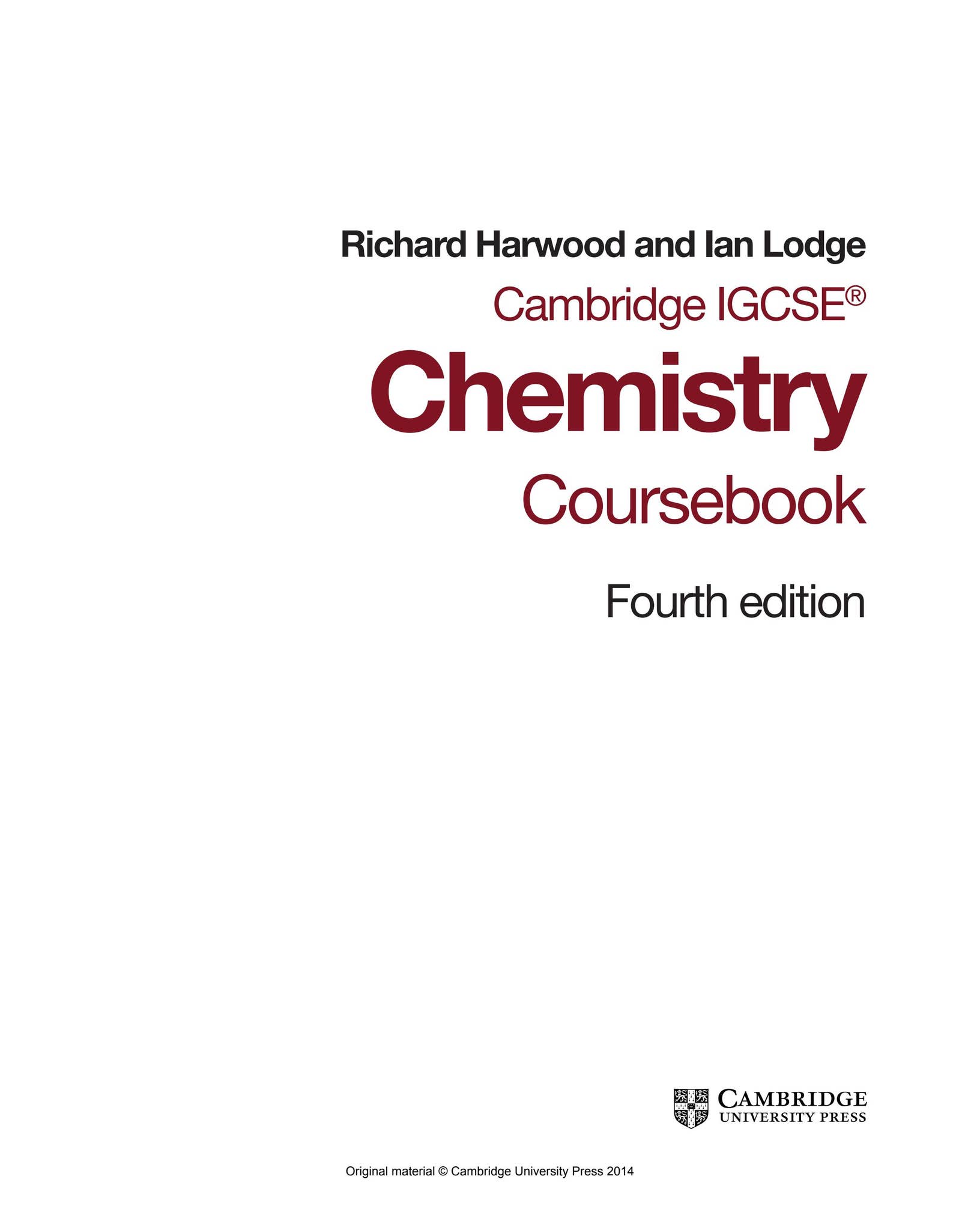 Cambridge IGCSE Chemistry Coursebook (fourth edition) by Cambridge ...