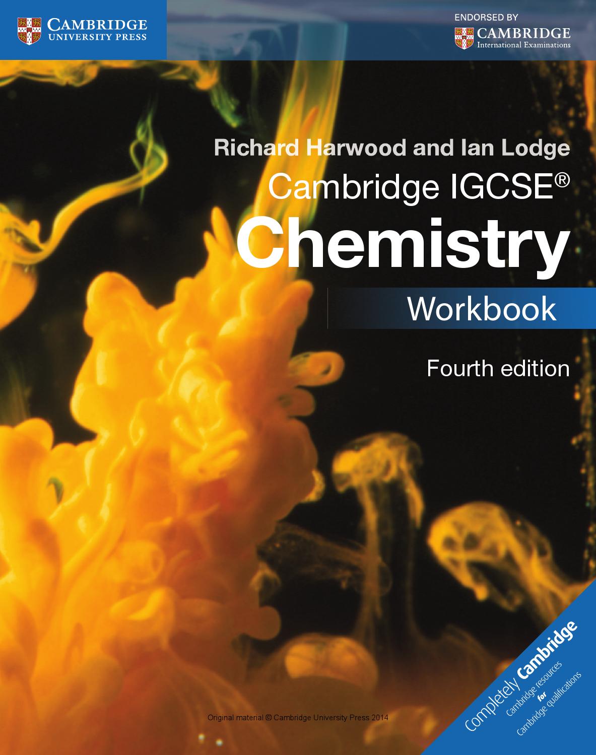 Cambridge IGCSE Chemistry Workbook fourth Edition By Cambridge