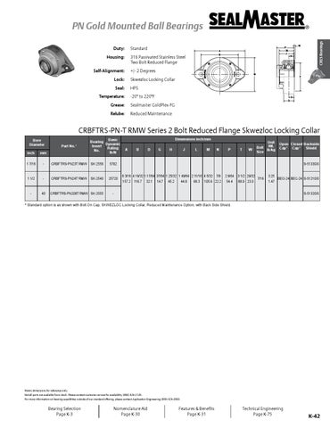 Mcgill sealmaster corrosion resistant cres bearings en by ERIKS ...