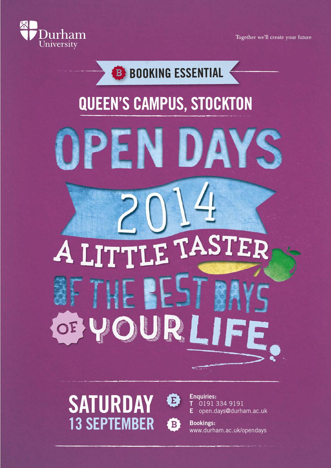 Durham University Queen's Campus Open Day Guide - September 2014 by ...
