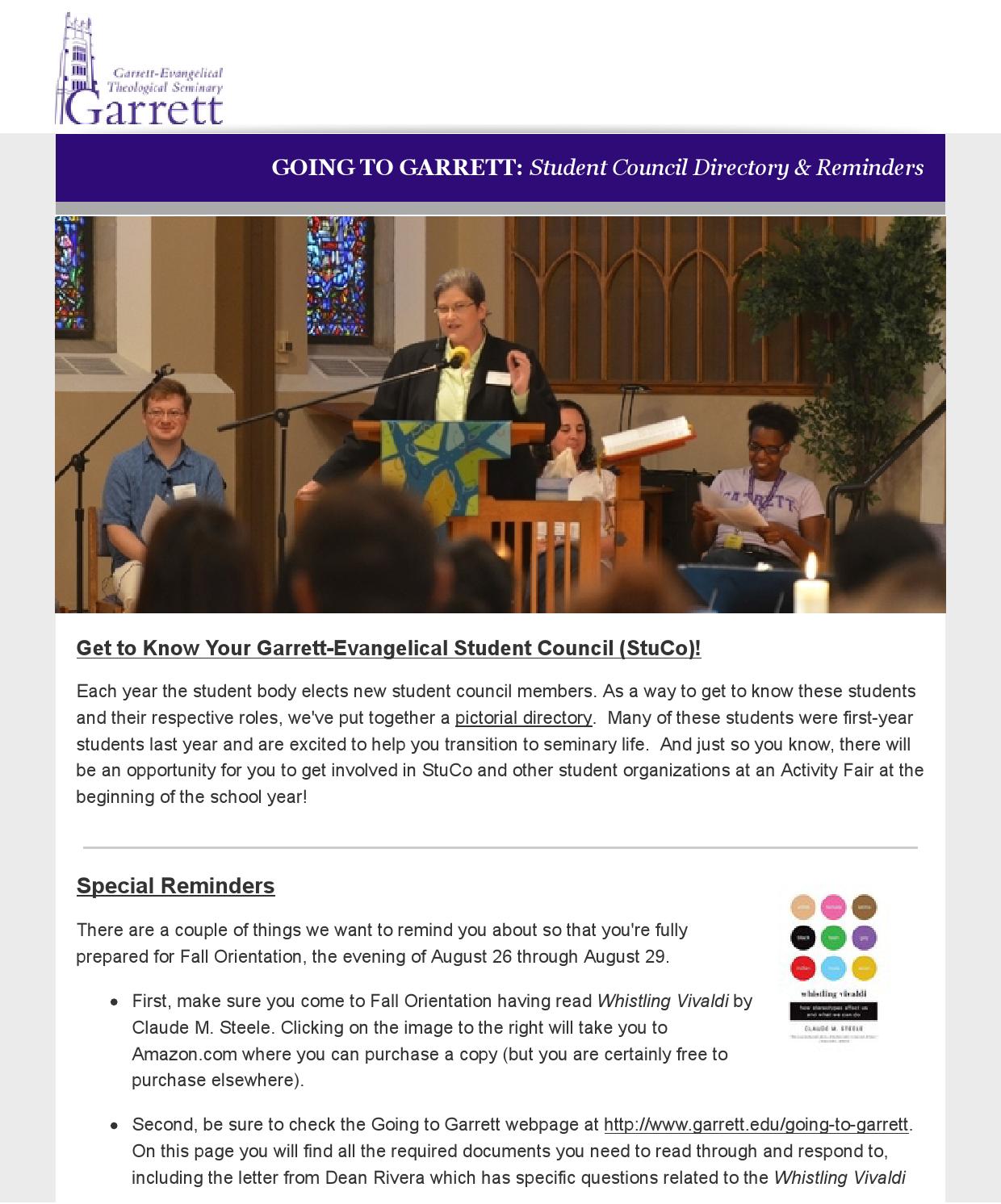 Going to Garrett - Student Council Directory and Reminders by Garrett ...