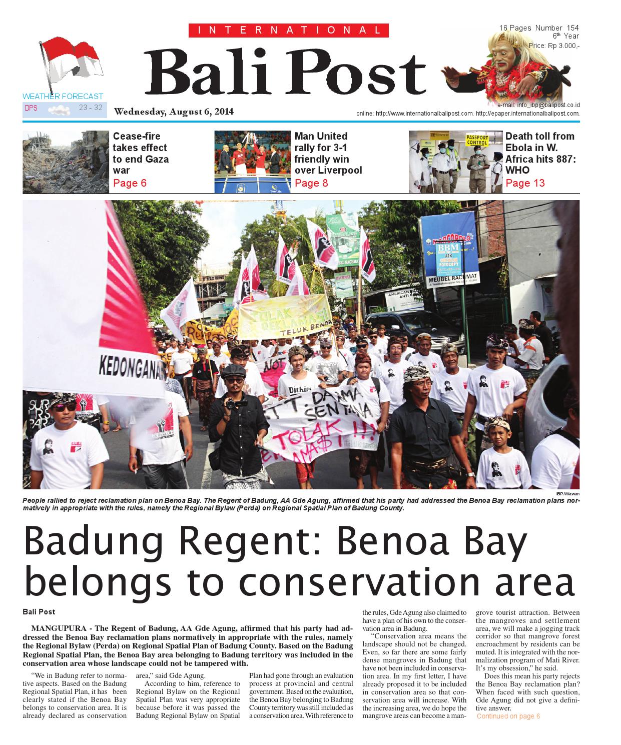 Edisi 06 Agustus 2014 | International Bali Post by e-Paper KMB - Issuu