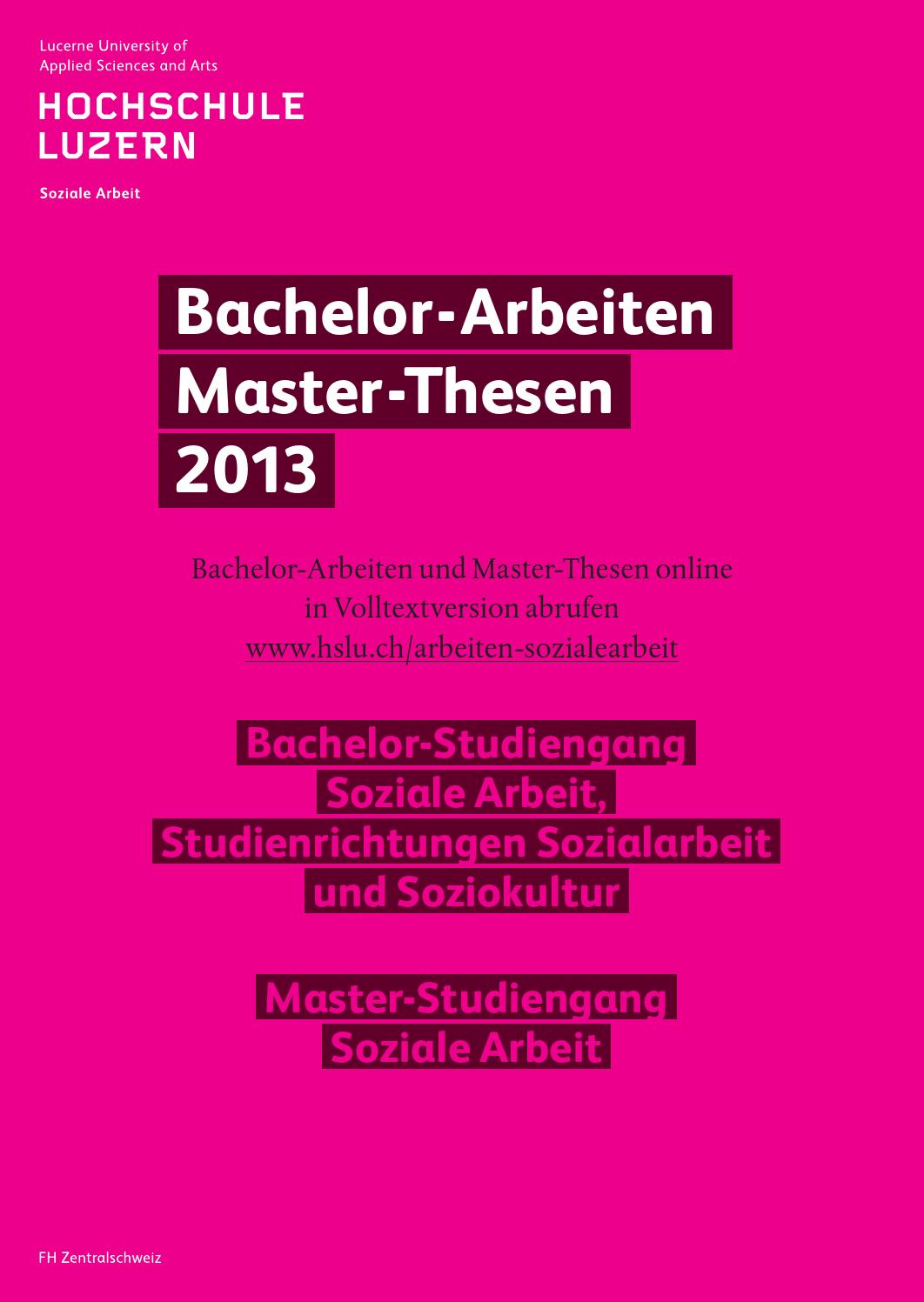 Bachelor-Arbeiten und Master-Thesen by Hochschule Luzern - Issuu