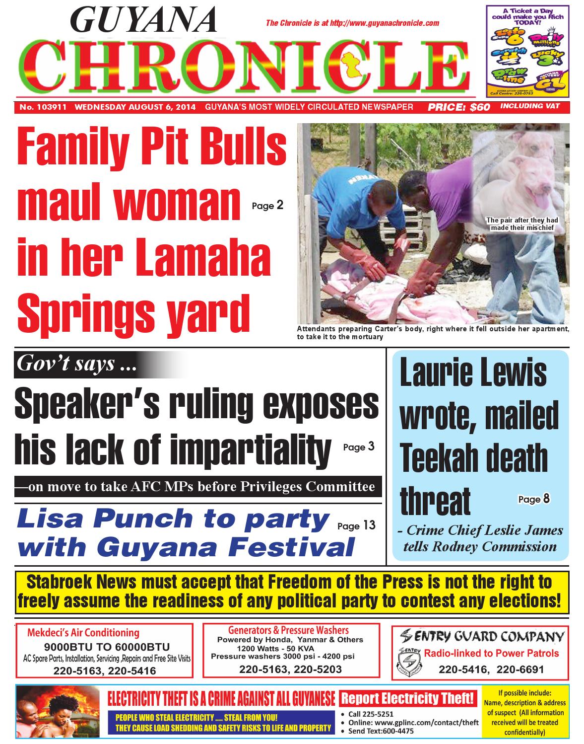 Guyana chronicle 06 08 14 by Guyana Chronicle - Issuu