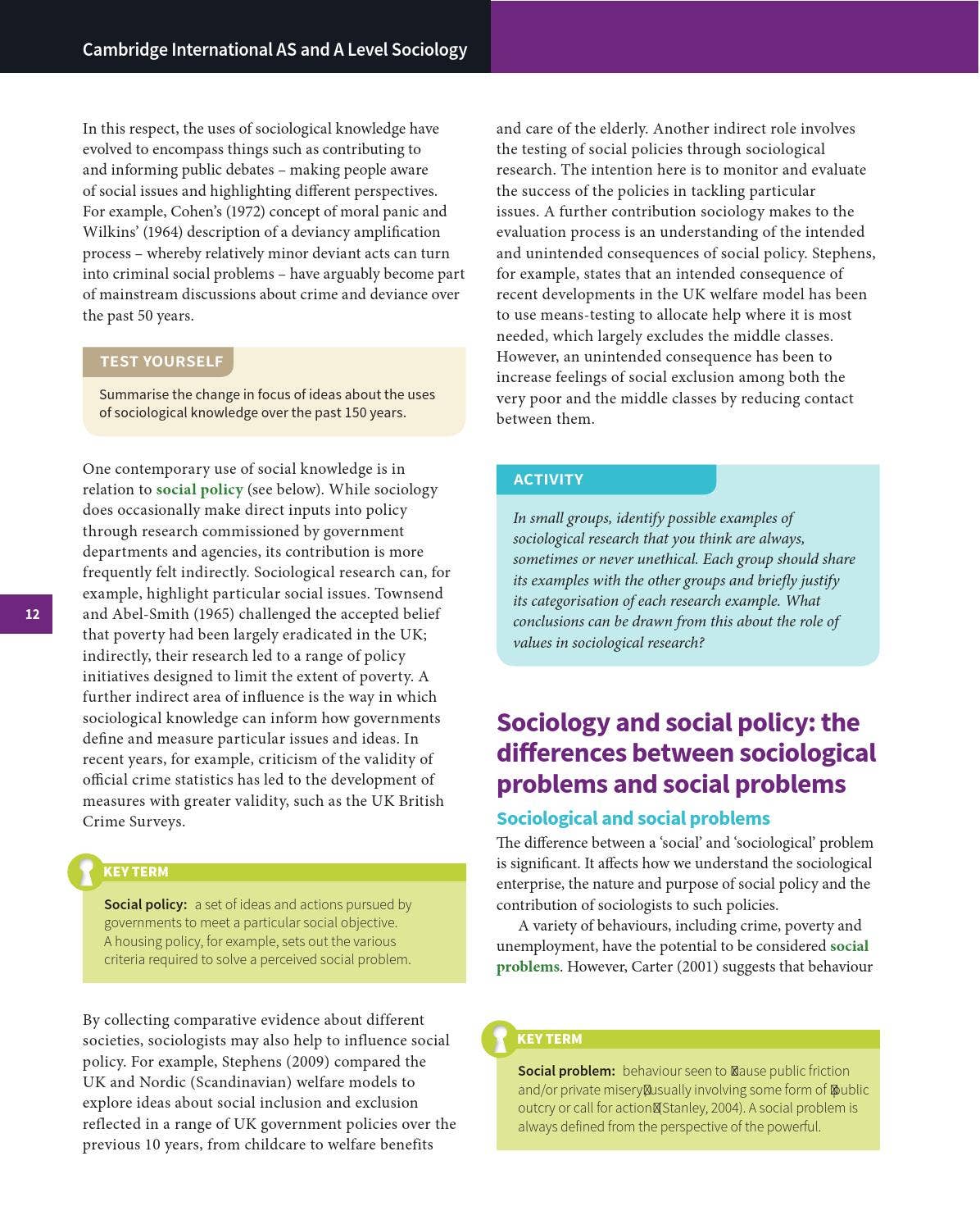Cambridge International AS and A Level Sociology Coursebook by ...