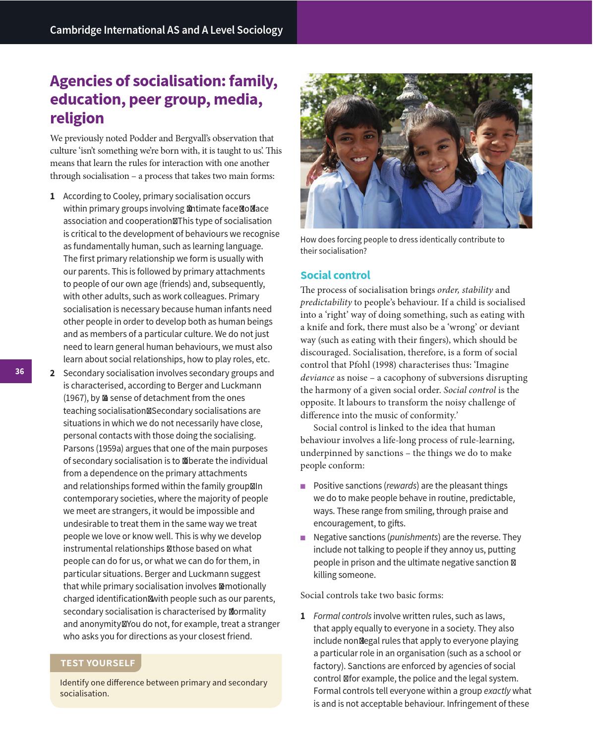 Cambridge International AS and A Level Sociology Coursebook by ...