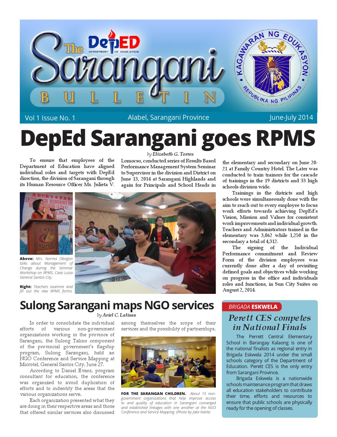 The DepEd Sarangani Bulletin - June-July 2014 by Ariel Lalisan - Issuu