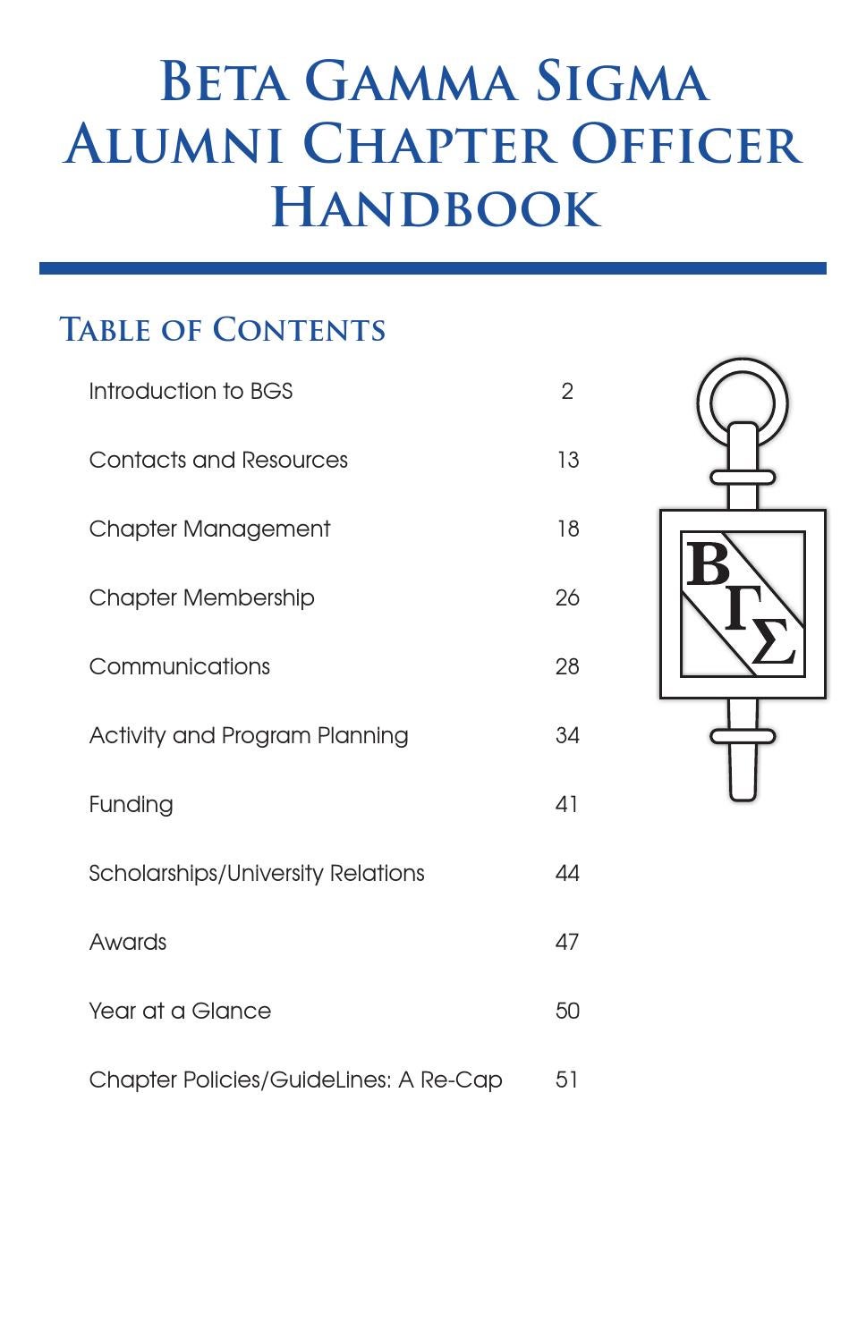 BGS Alumni Chapter Handbook 2014 by Beta Gamma Sigma - Issuu