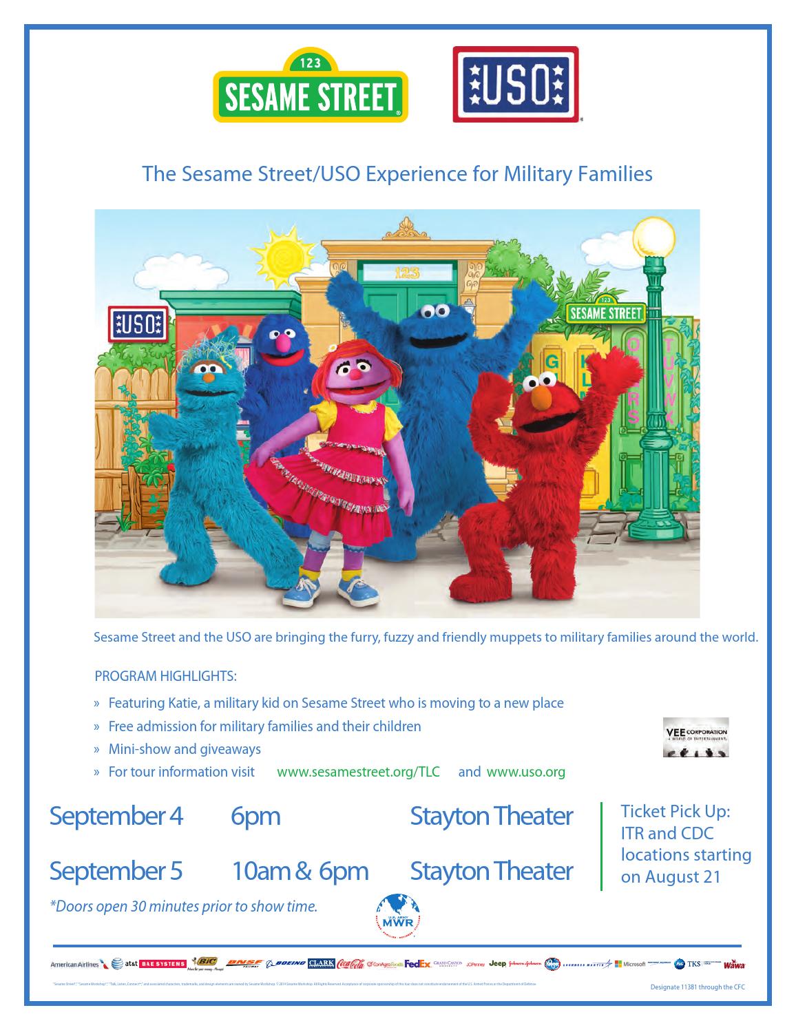 Sesame street flyer1 by Fort Bliss Family and MWR - Issuu