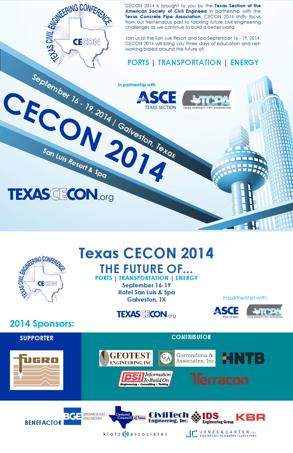 Texas Civil Engineering Conference 2014 by TexasASCE - Issuu