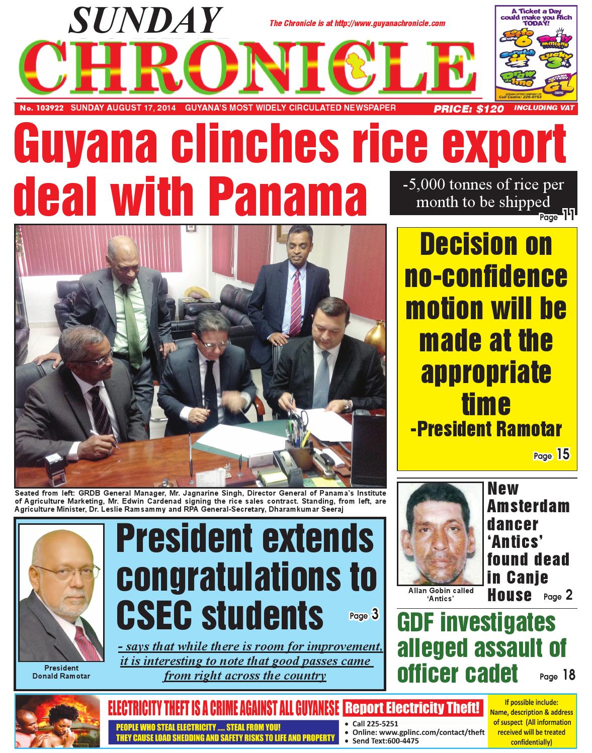 Guyana chronicle 17 08 14 by Guyana Chronicle - Issuu