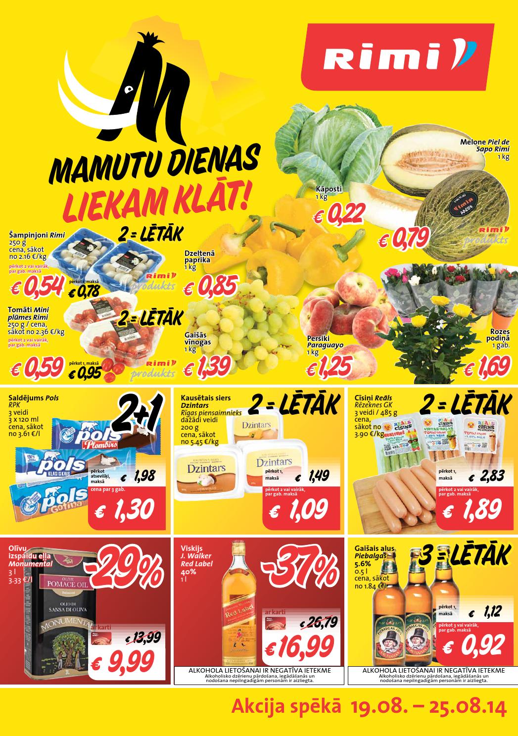 Rimi lielveikalu un hipermārketu piedavājums 19.08.2014. - 25.08.2014 ...