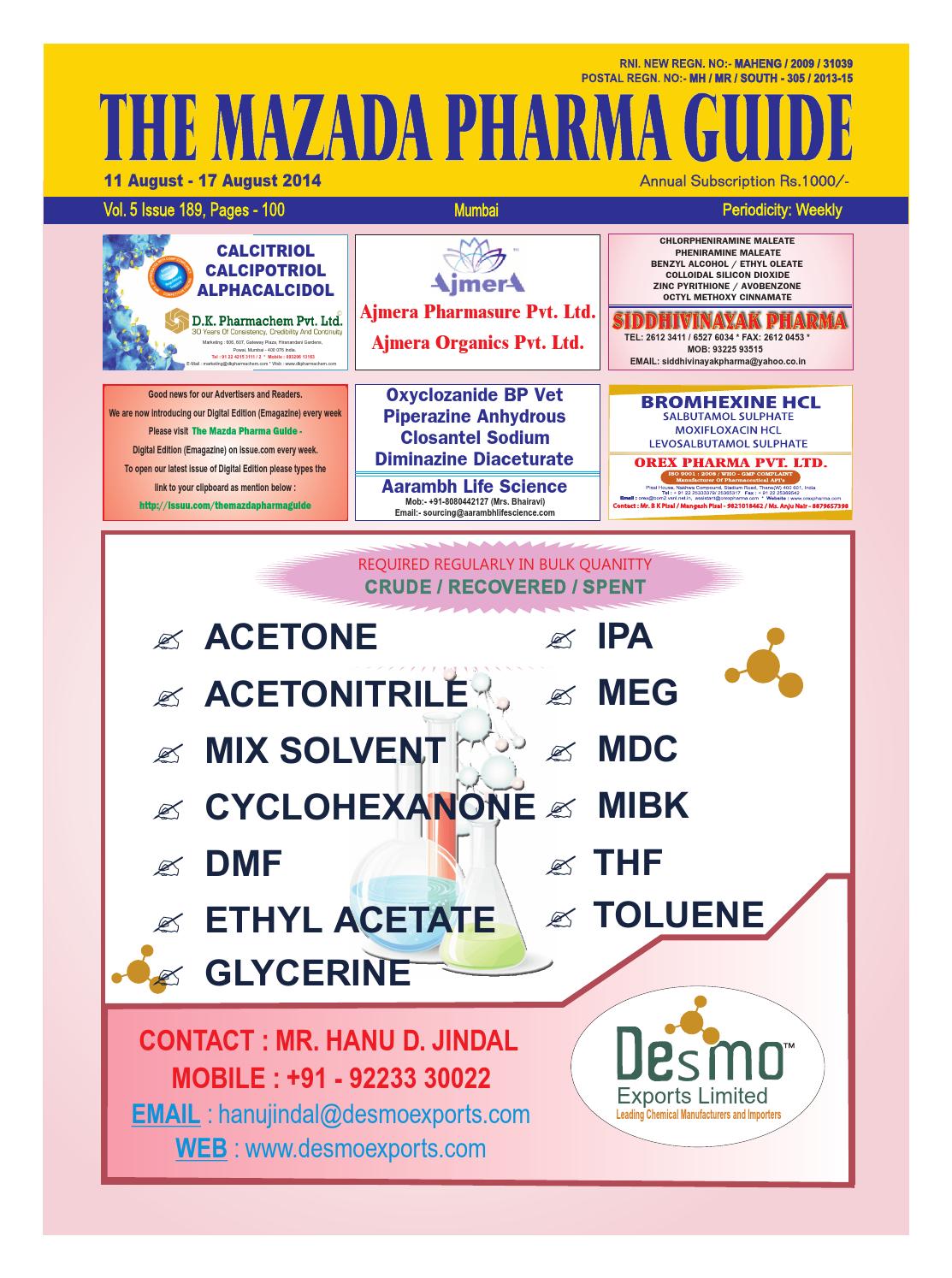 The Mazada Pharma Guide 11th Aug 17th Aug 2014 by The Mazada Pharma ...