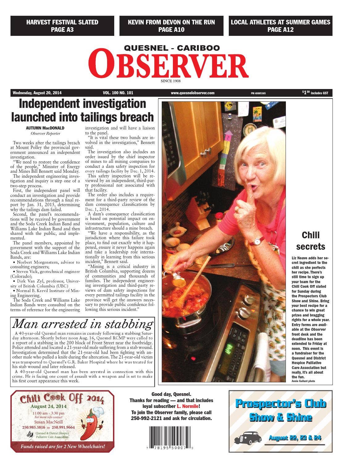 Quesnel Cariboo Observer, August 20, 2014 by Black Press Media Group ...