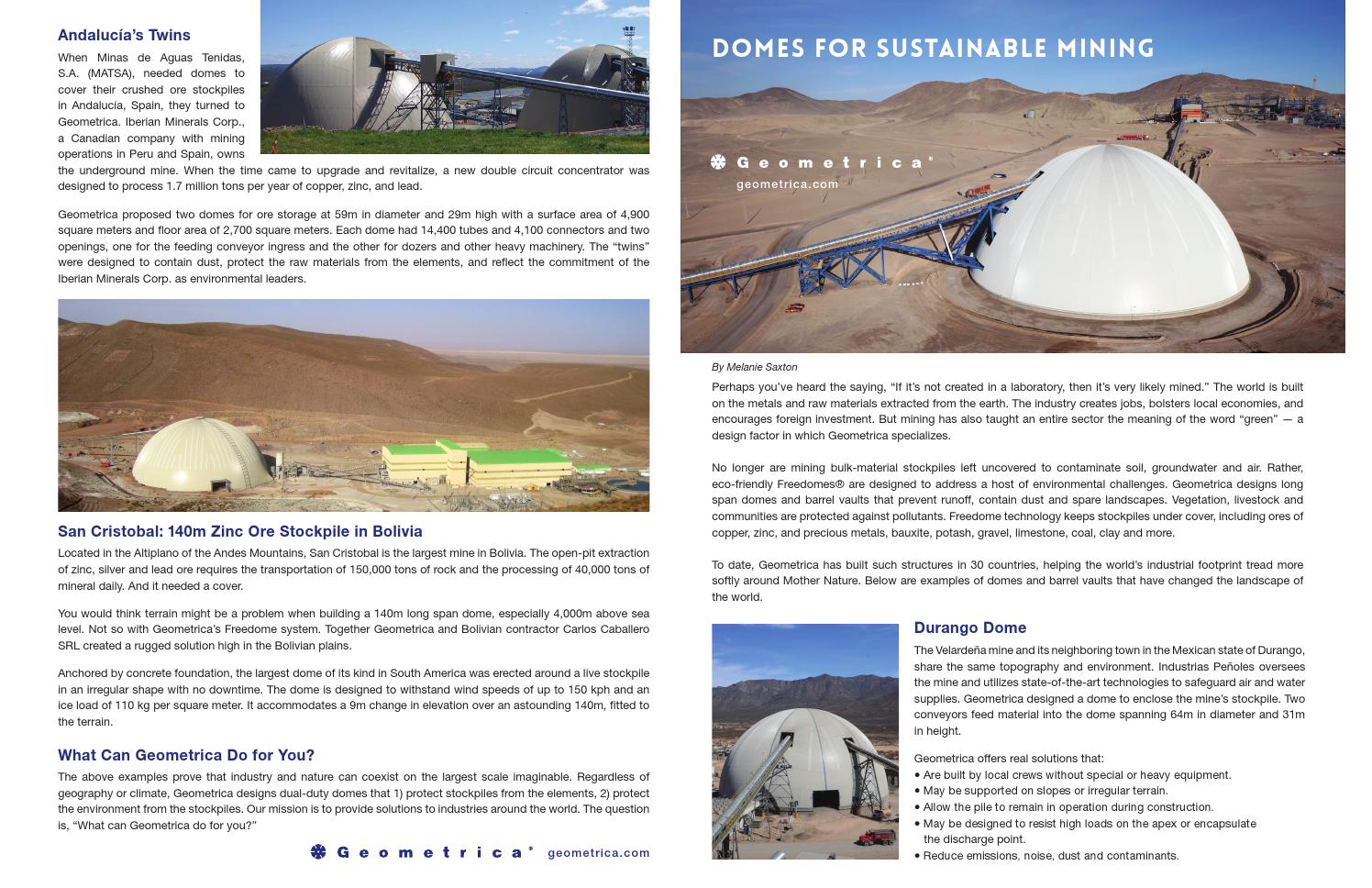 Domes for Sustainable Mining by Geometrica Inc. - Issuu