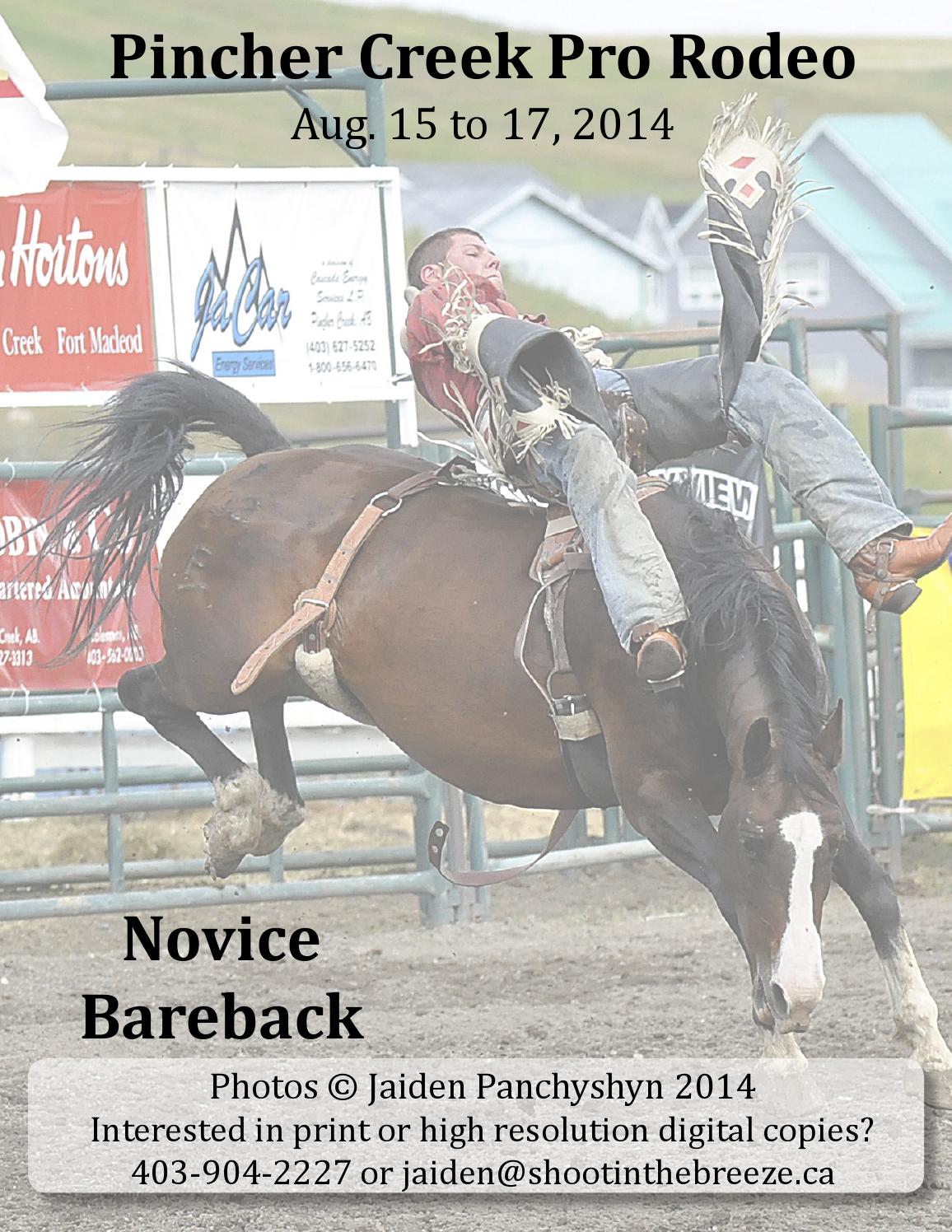Pincher Creek Pro Rodeo 2014 – Novice Bareback by Shootin' the Breeze ...