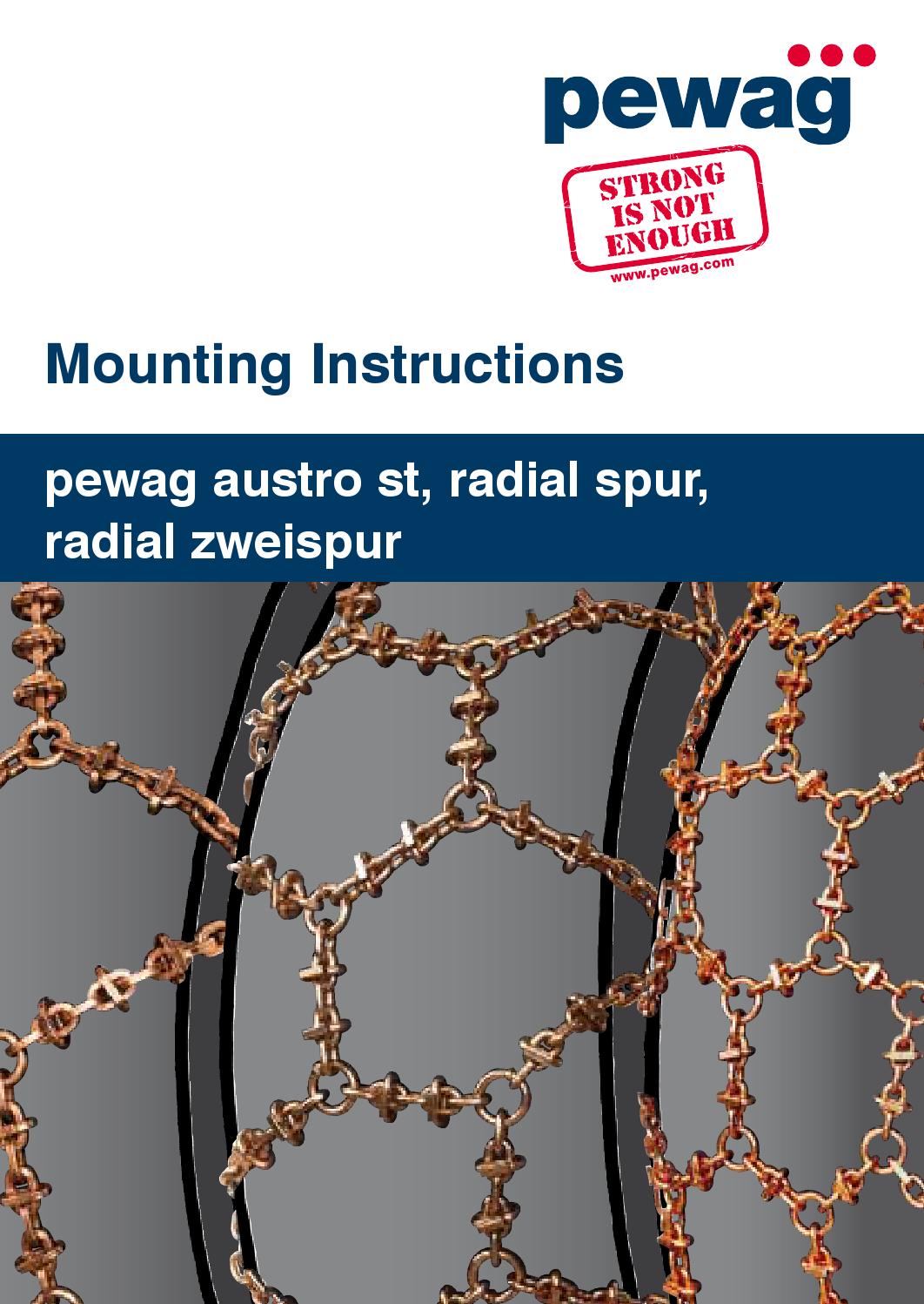 Mounting Instructions, pewag austro st, radial spur, radial zweispur by ...