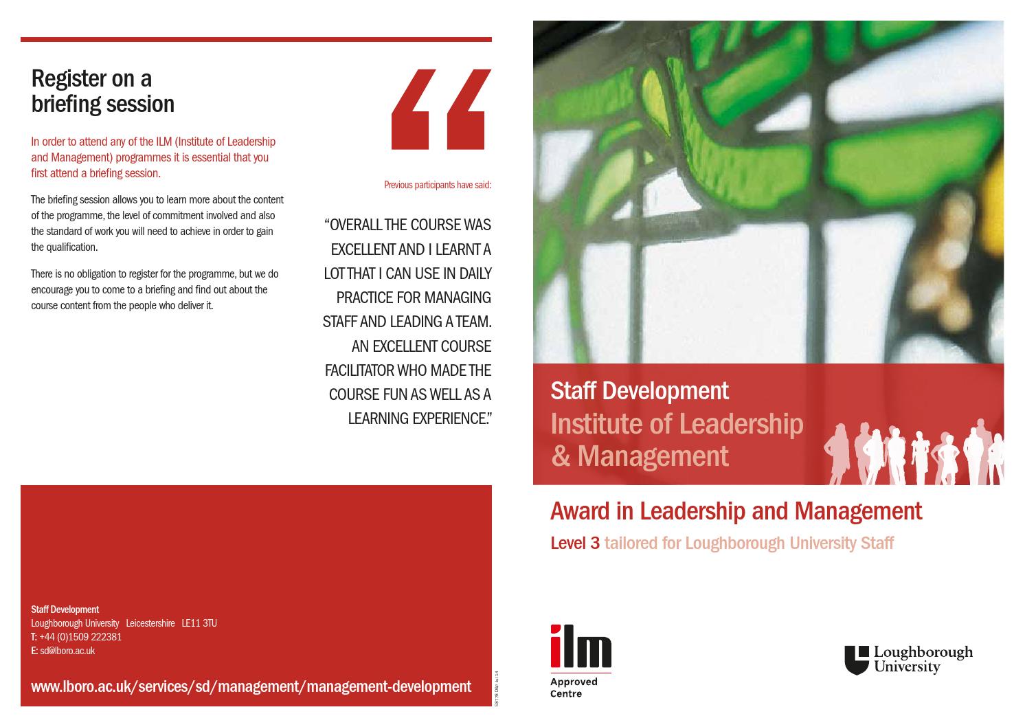 ILM Level 3 Award in Leadership and Management by Loughborough ...
