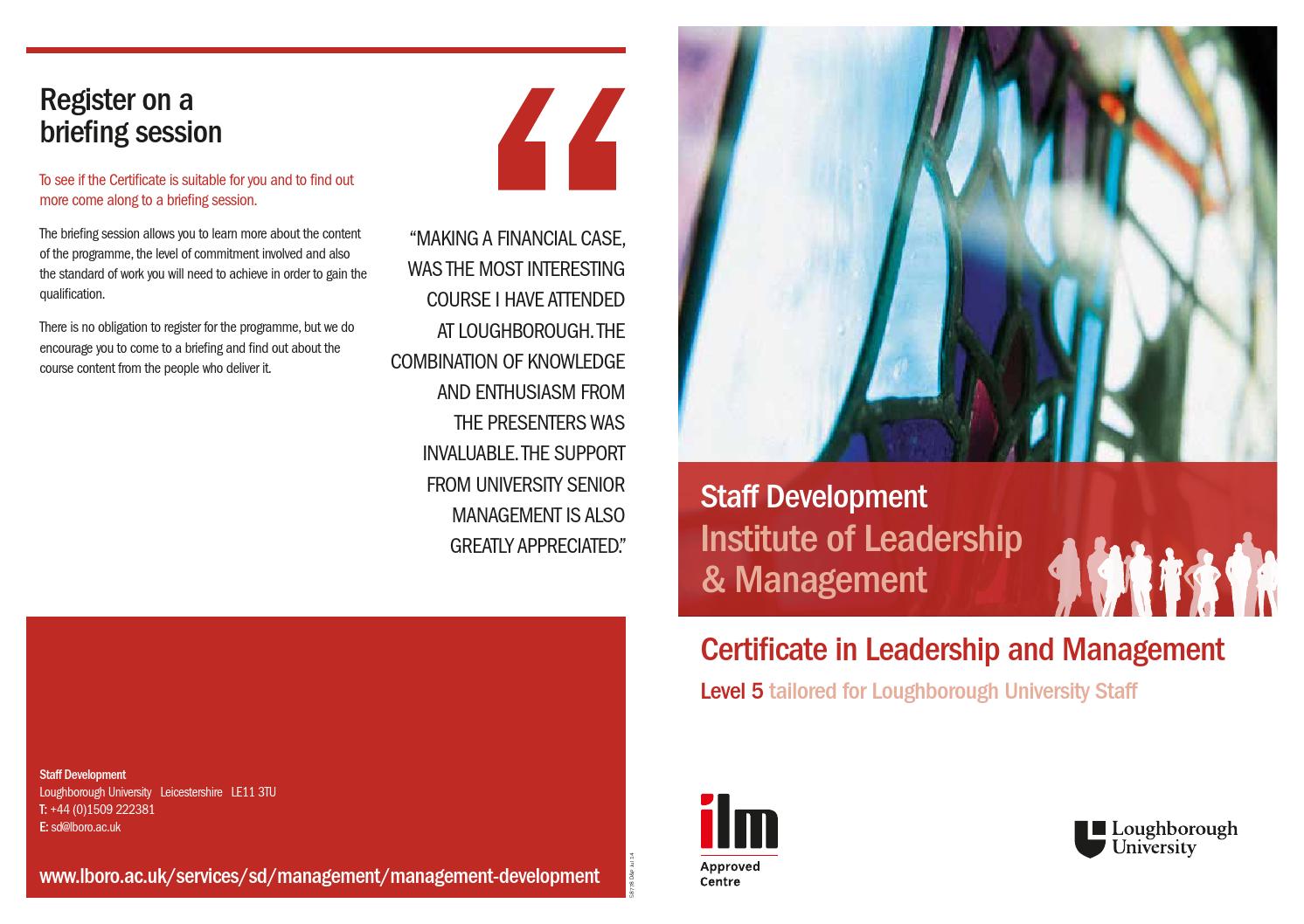 ILM Level 5 Certificate in Leadership and Management by Loughborough ...