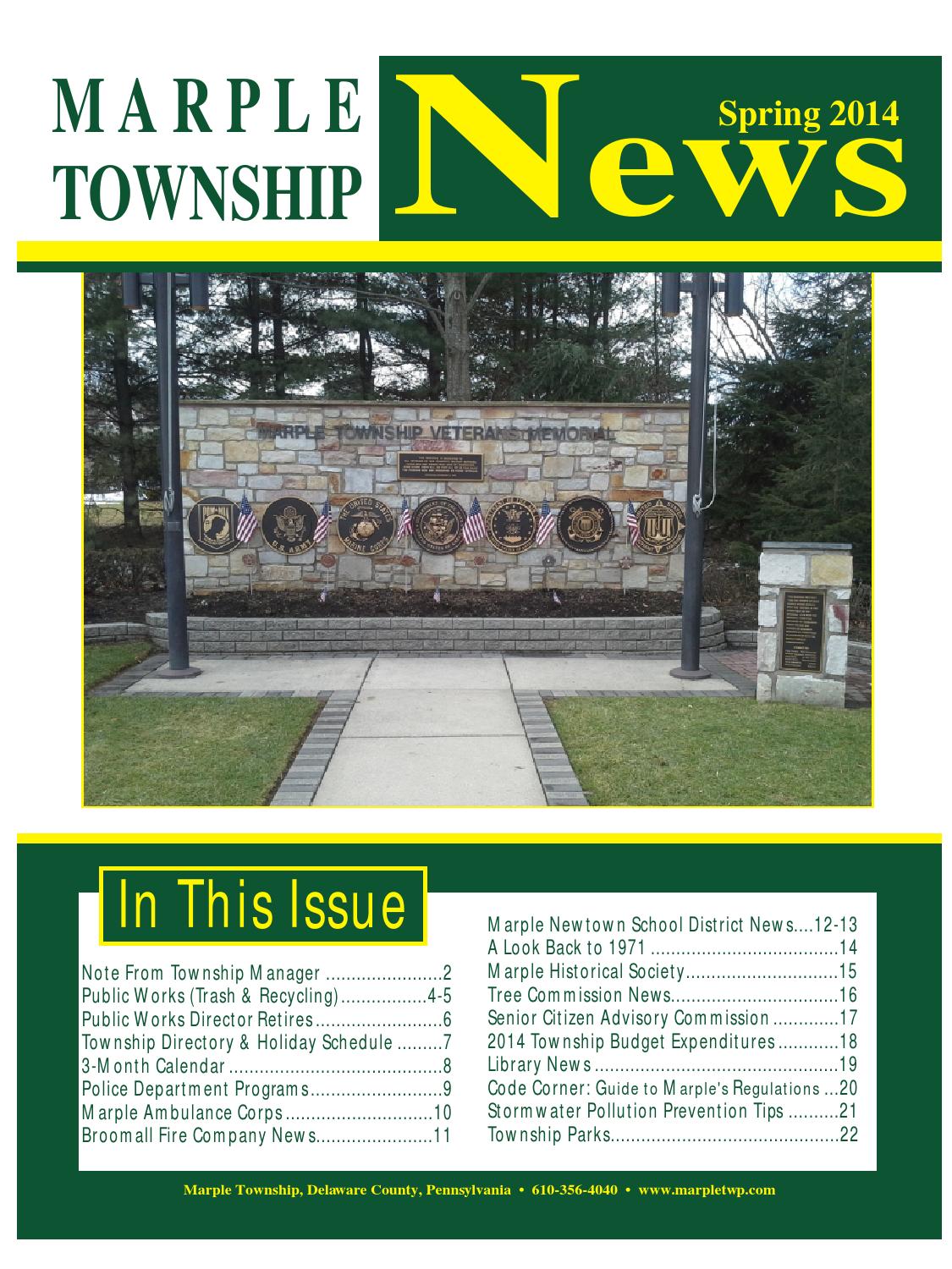 Marple twp newsletter spring 2014 by Franklin Maps - Issuu