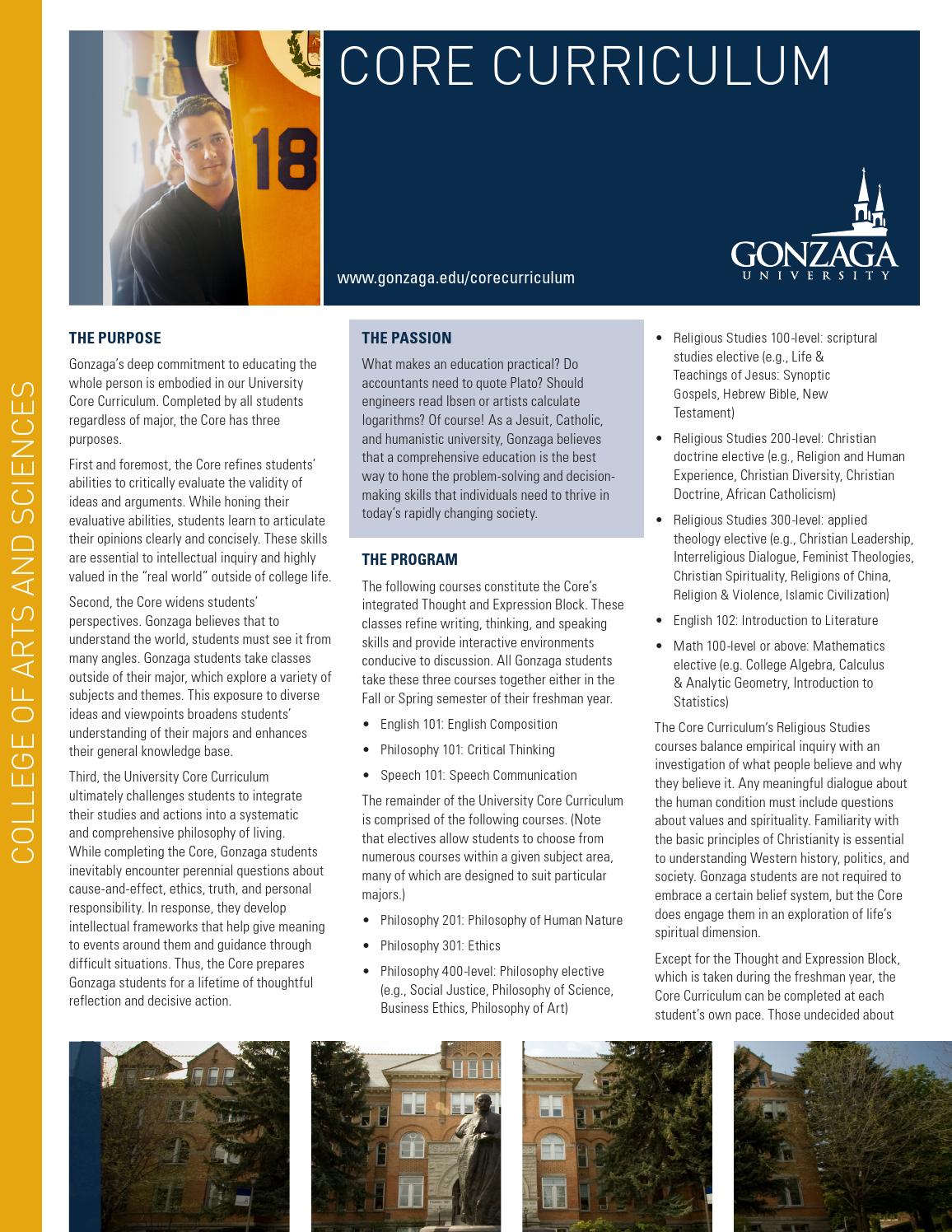 Core Curriculum - Academic Brochure, Gonzaga University by Gonzaga ...