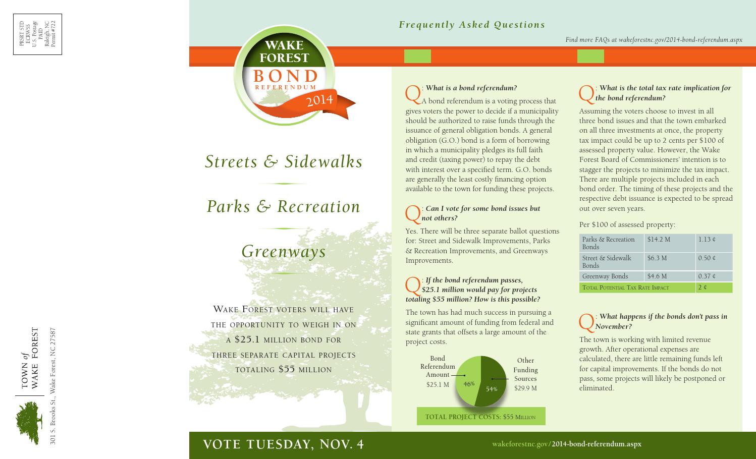2014 Wake Forest Bond Referendum Brochure by Town of Wake Forest - Issuu