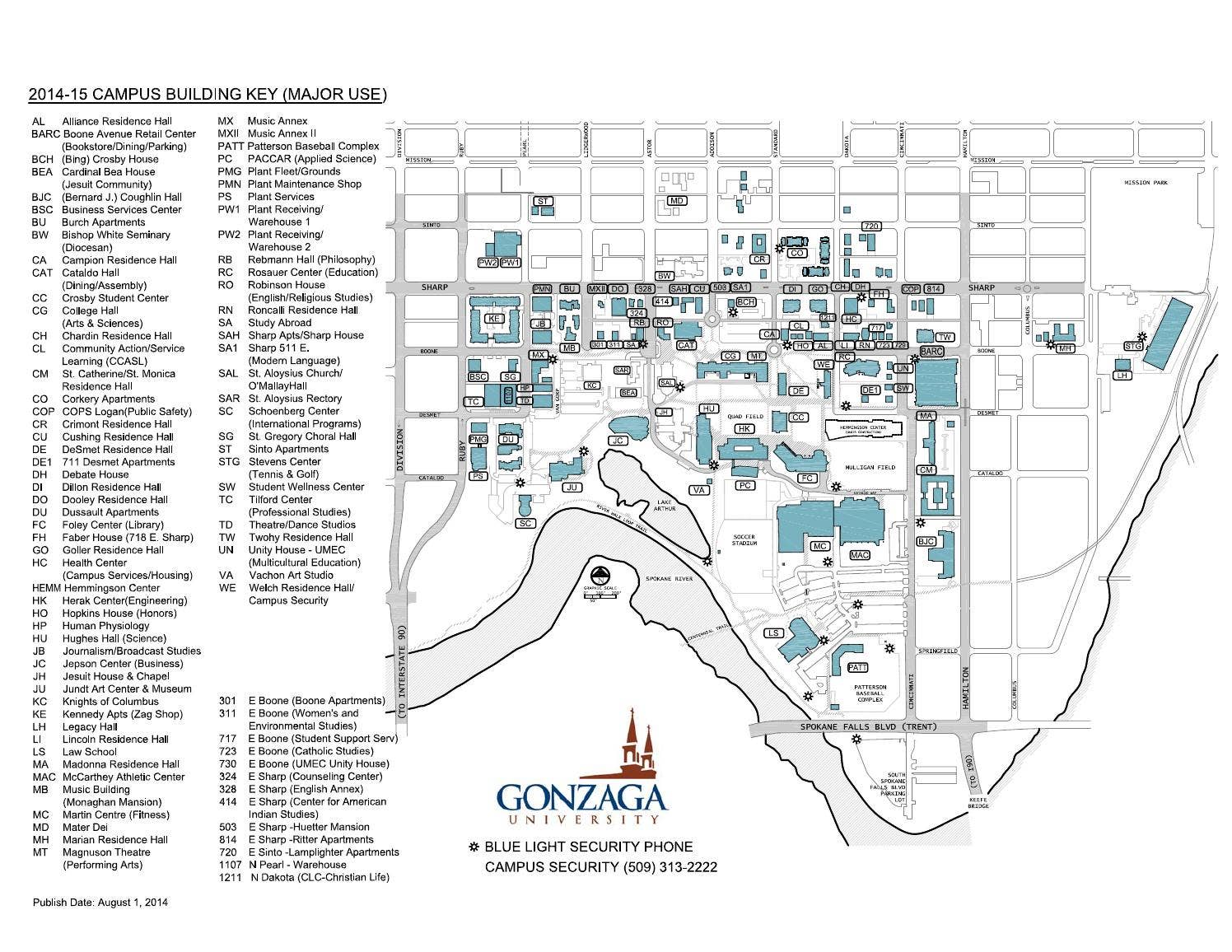 Gonzaga University Campus Map 2014-15 by Gonzaga University - Issuu
