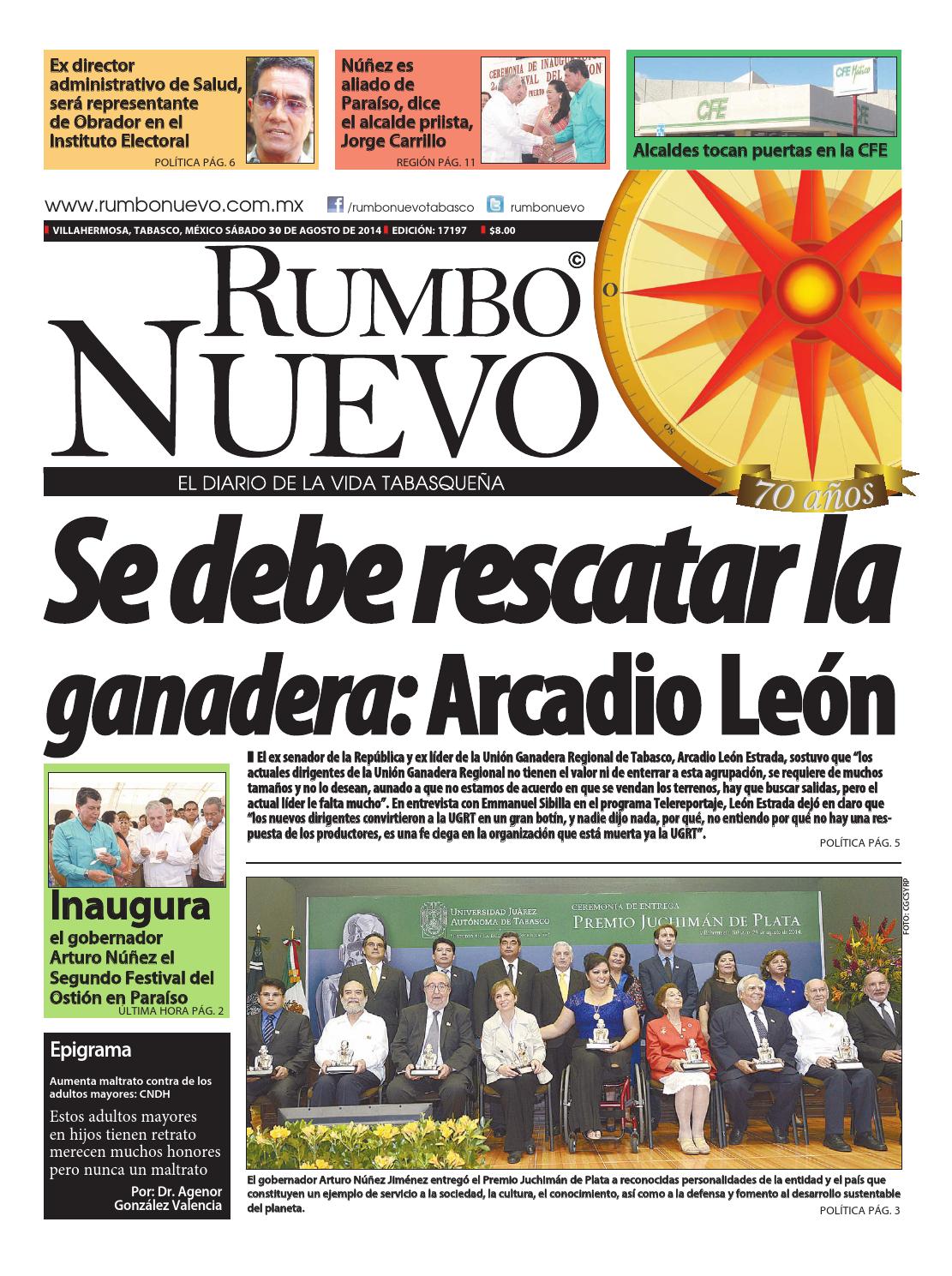 Rumbo Nuevo Sábado 30 de agosto de 2014 by Grupo Rumbo Nuevo - Issuu