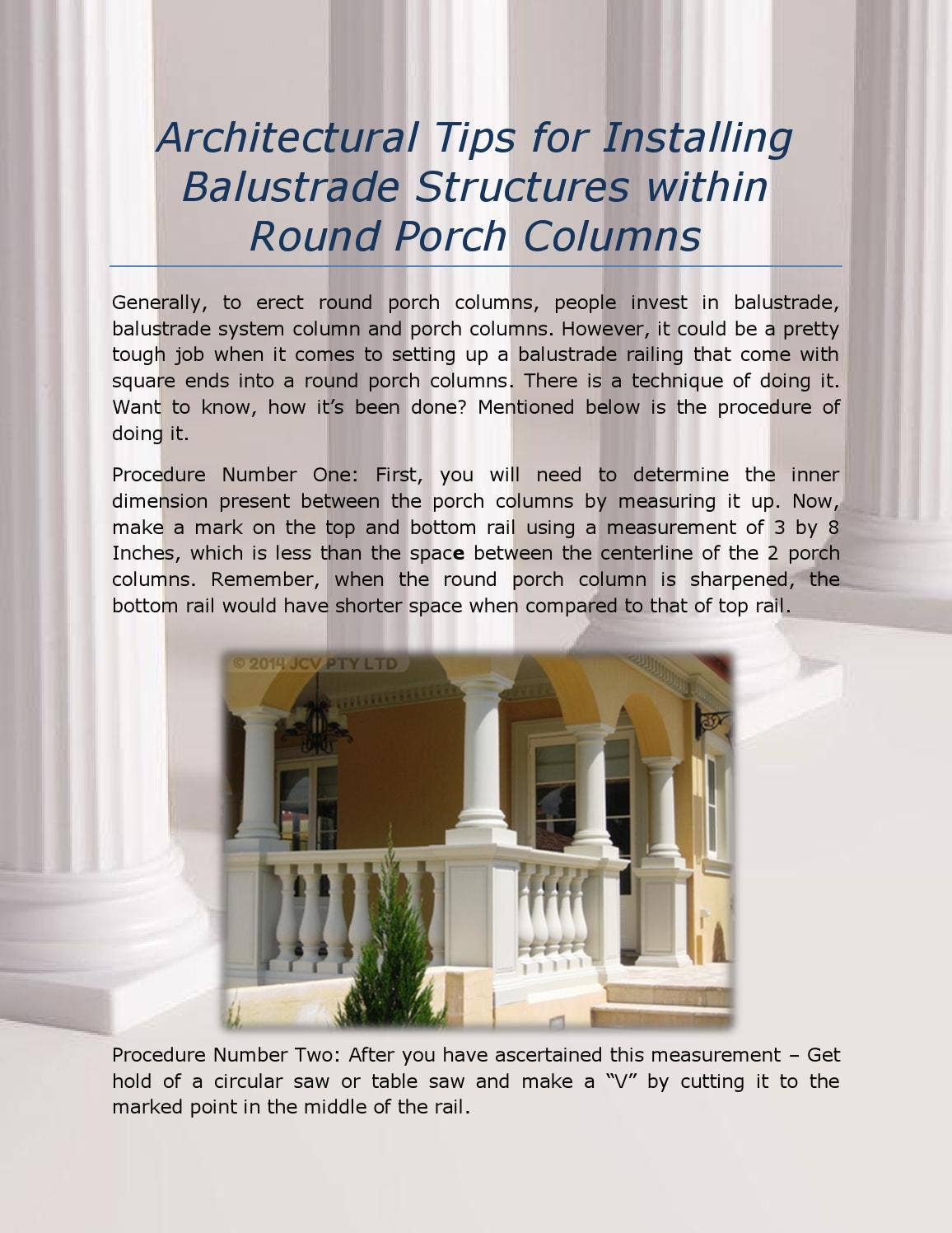 Architectural Tips for Installing Balustrade Structures within Round ...