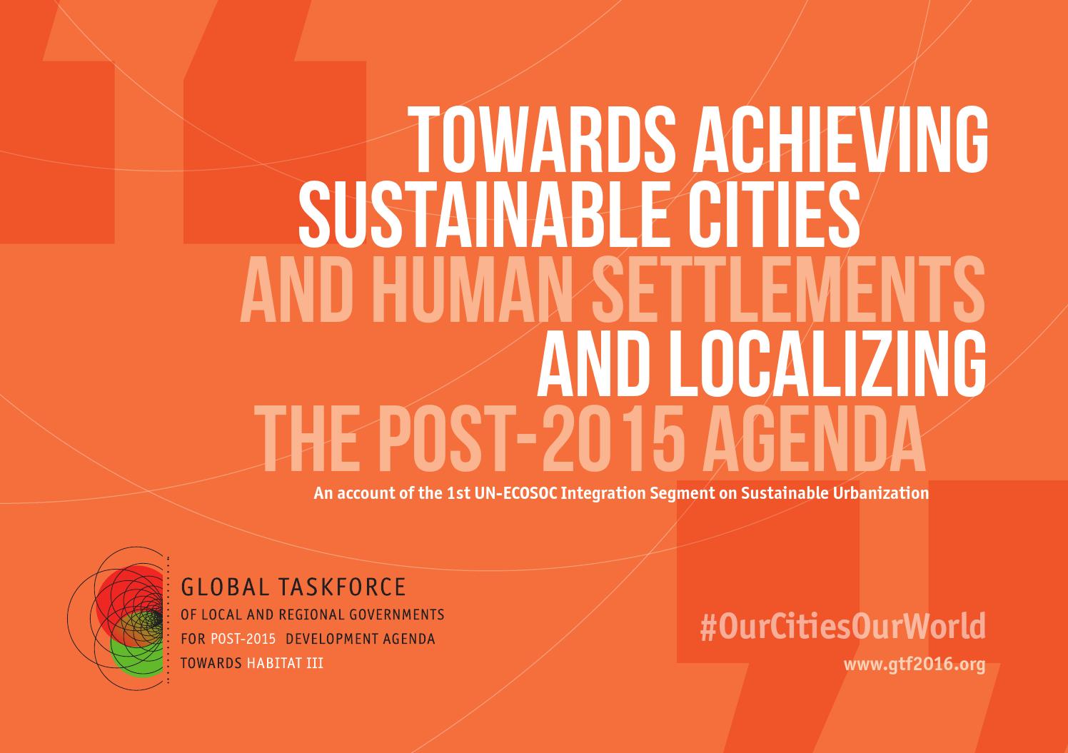 Towards achieving sustainable cities and human settlements and ...
