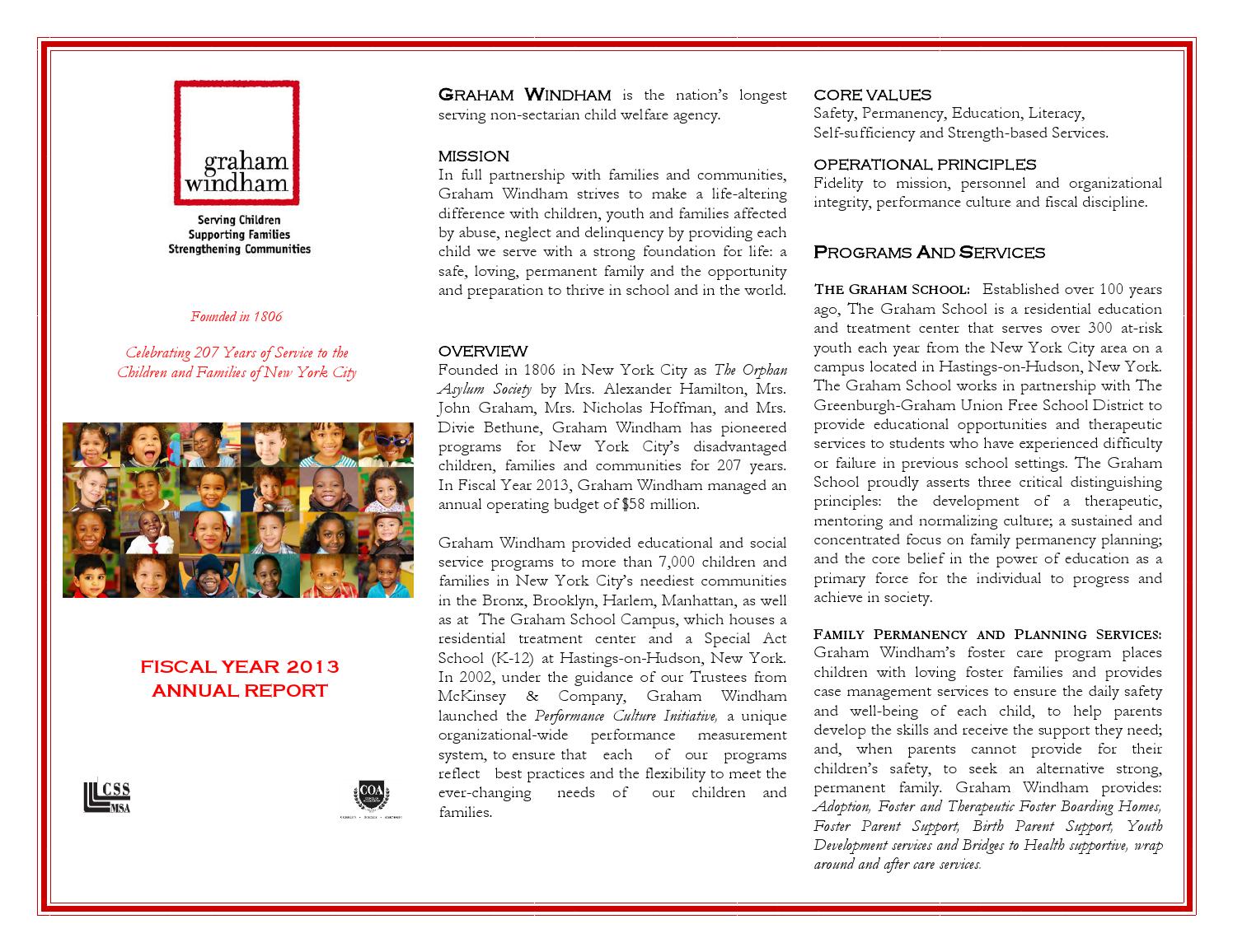 FY 13 Annual Report by Graham Windham - Issuu