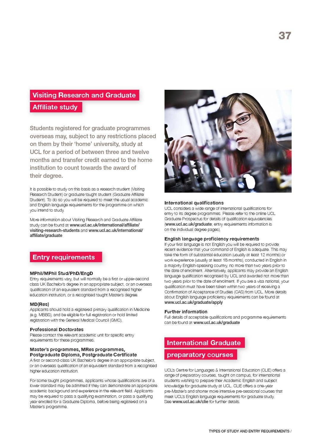 UCL Graduate Prospectus 2015/16 by UCL: London's Global University - Issuu