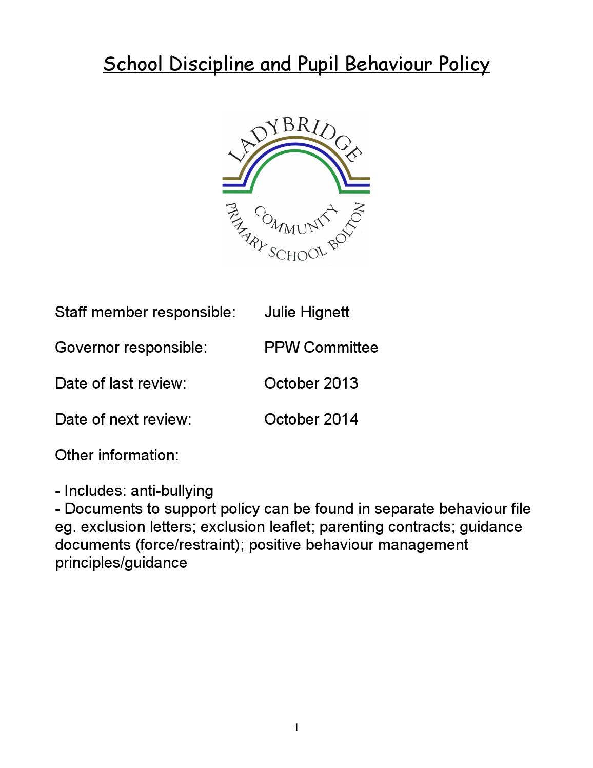 School Discipline and Pupil Behaviour Policy by Schudio - Issuu