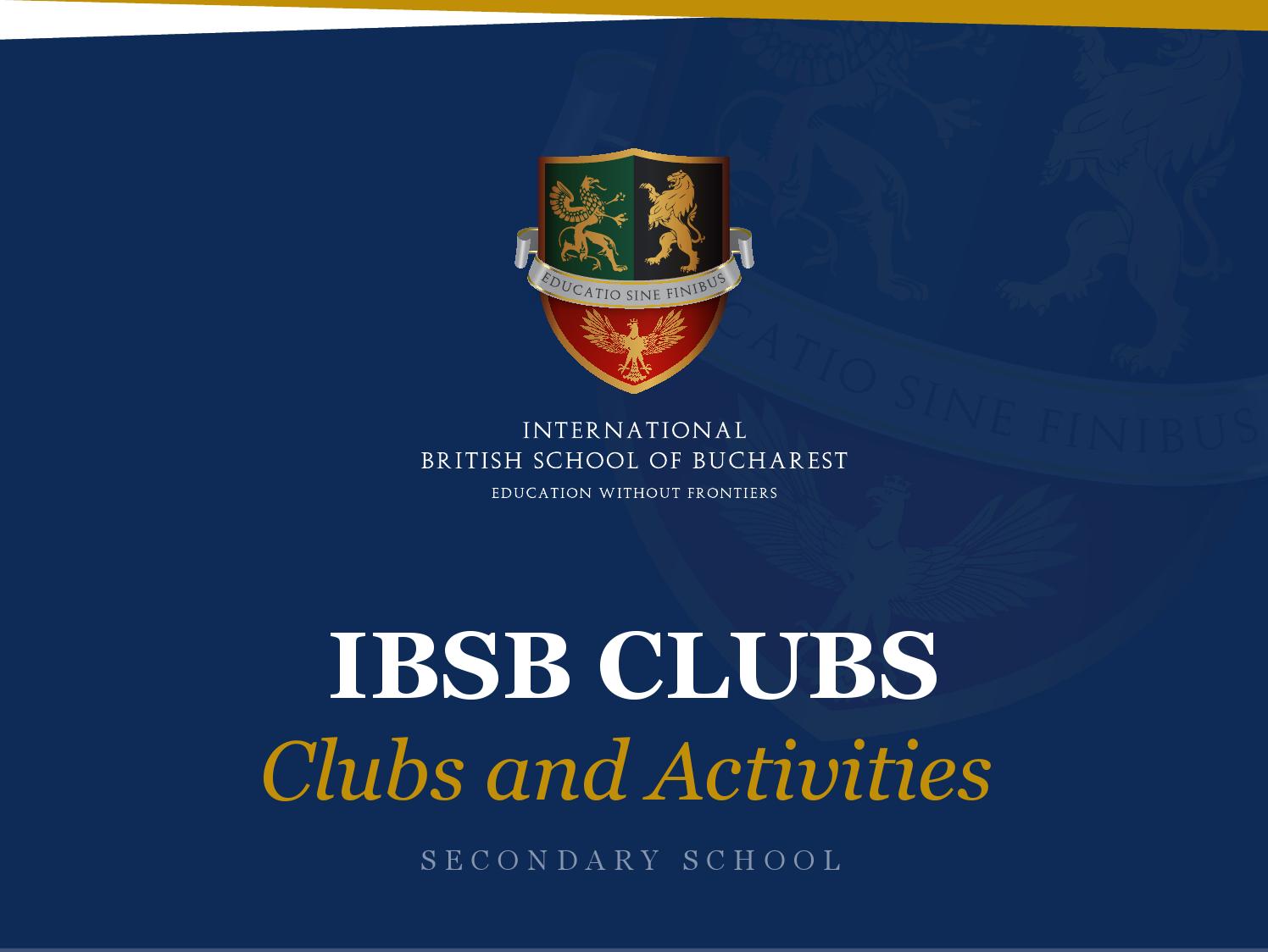 IBSB Clubs and Activities- Secondary School by International British ...