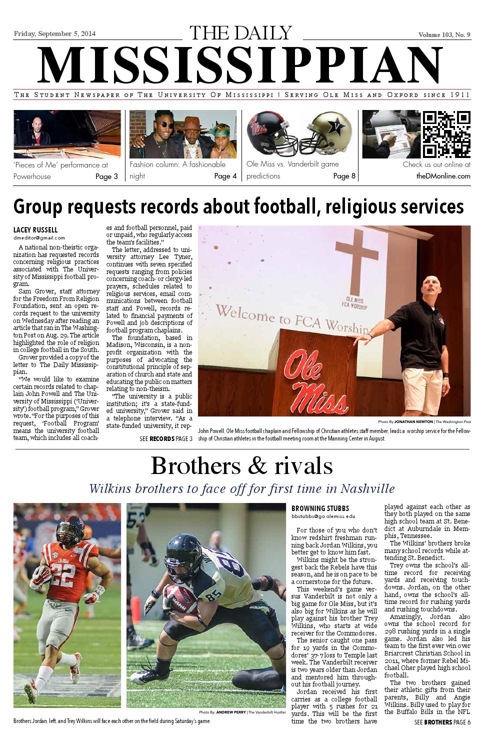 The Daily Mississippian - September 5, 2014 by The Daily Mississippian ...
