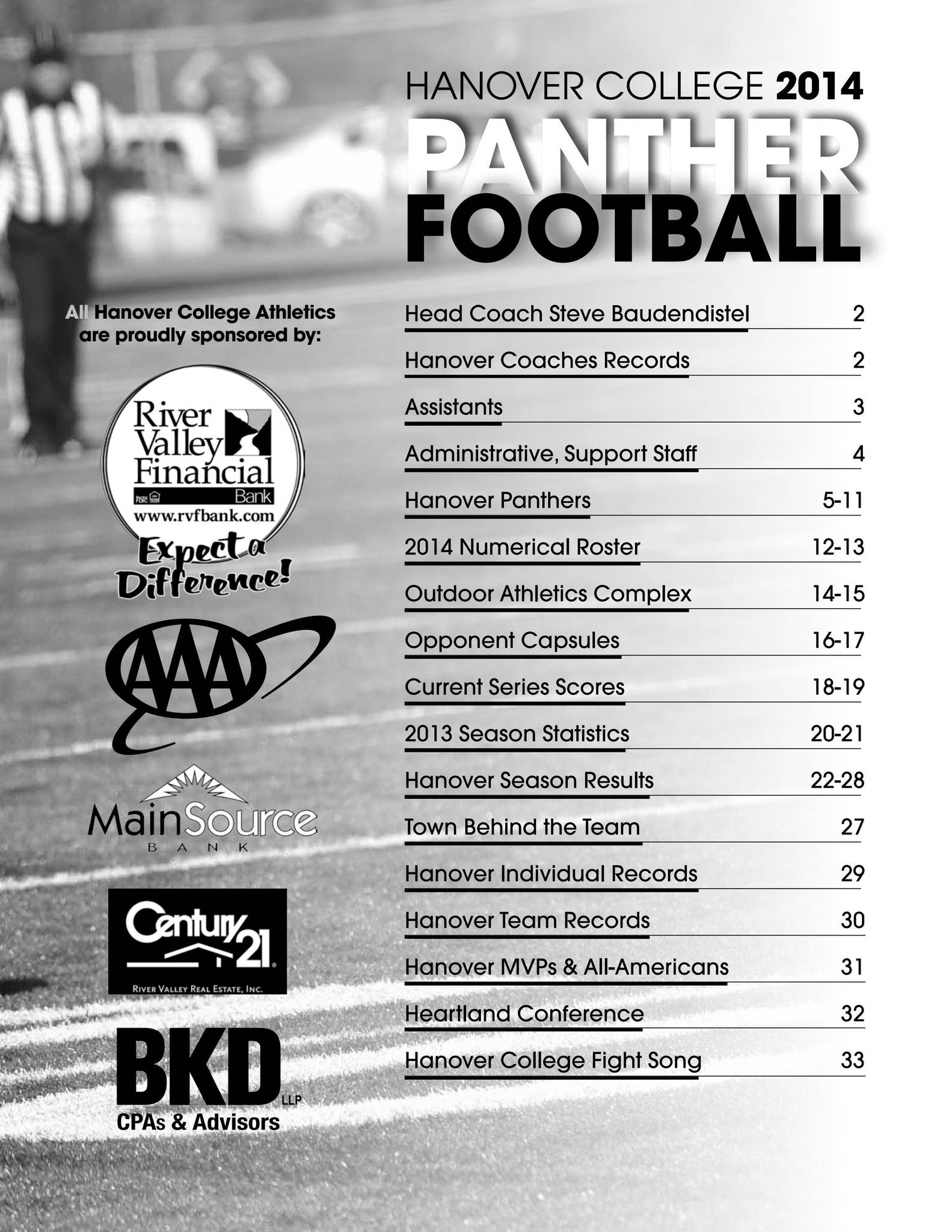 Hanover College Football 2014 Media Guide by Hanover College - Issuu