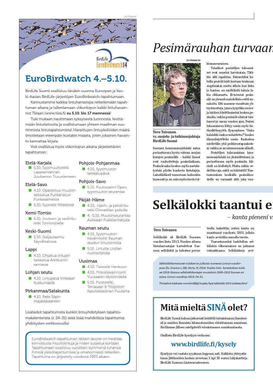 Tiira 3/2014 by BirdLife Suomi - Issuu