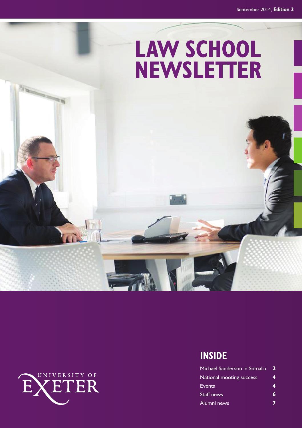 University of Exeter Law School Newsletter September 2014 by University ...