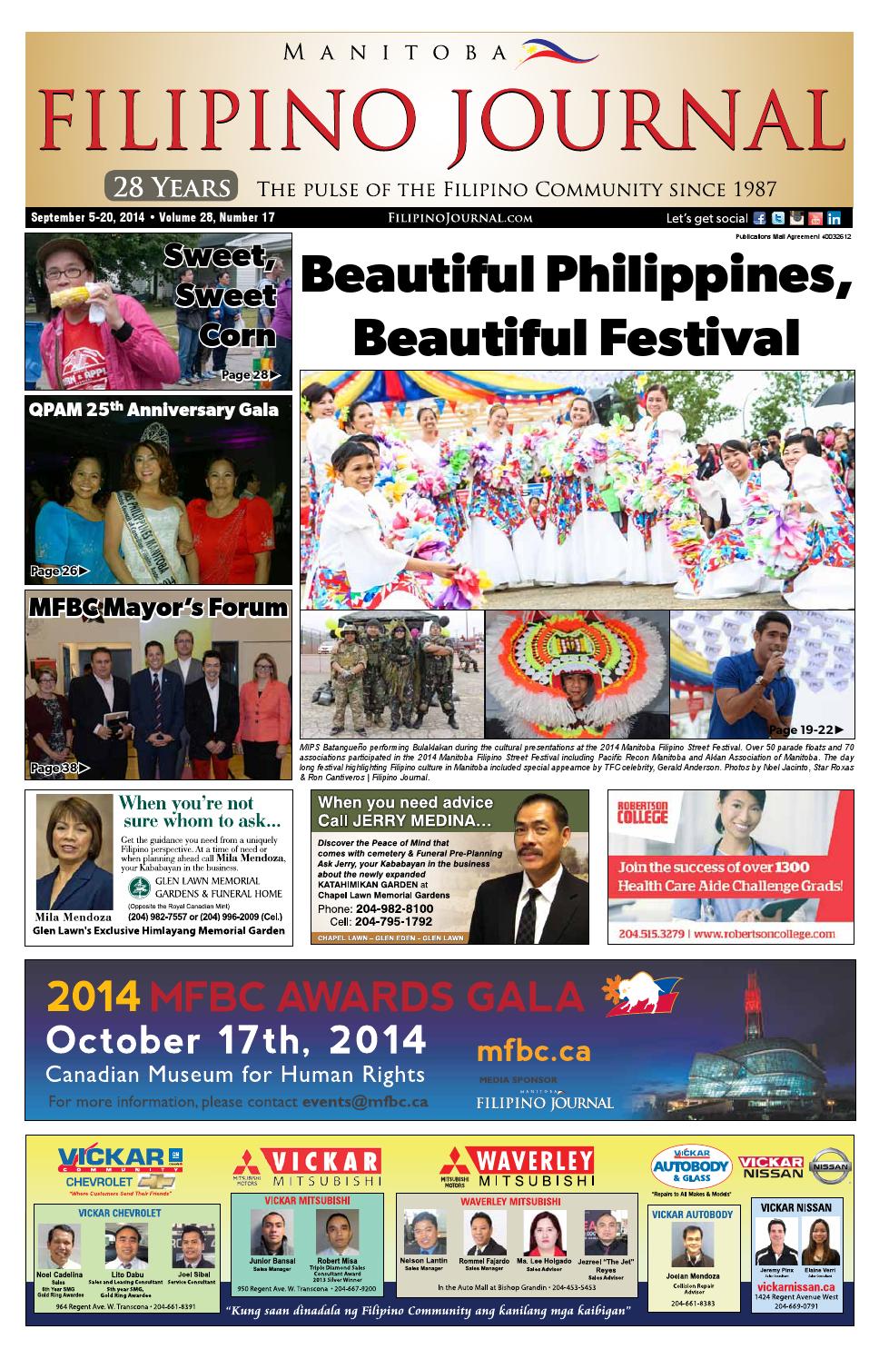 Filipino Journal Manitoba Edition September 05 - 20, 2014 by Filipino ...