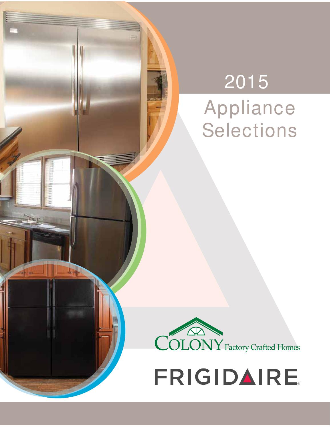 Colony Homes Frigidaire Appliance Selections 2015 by Commodore Homes ...