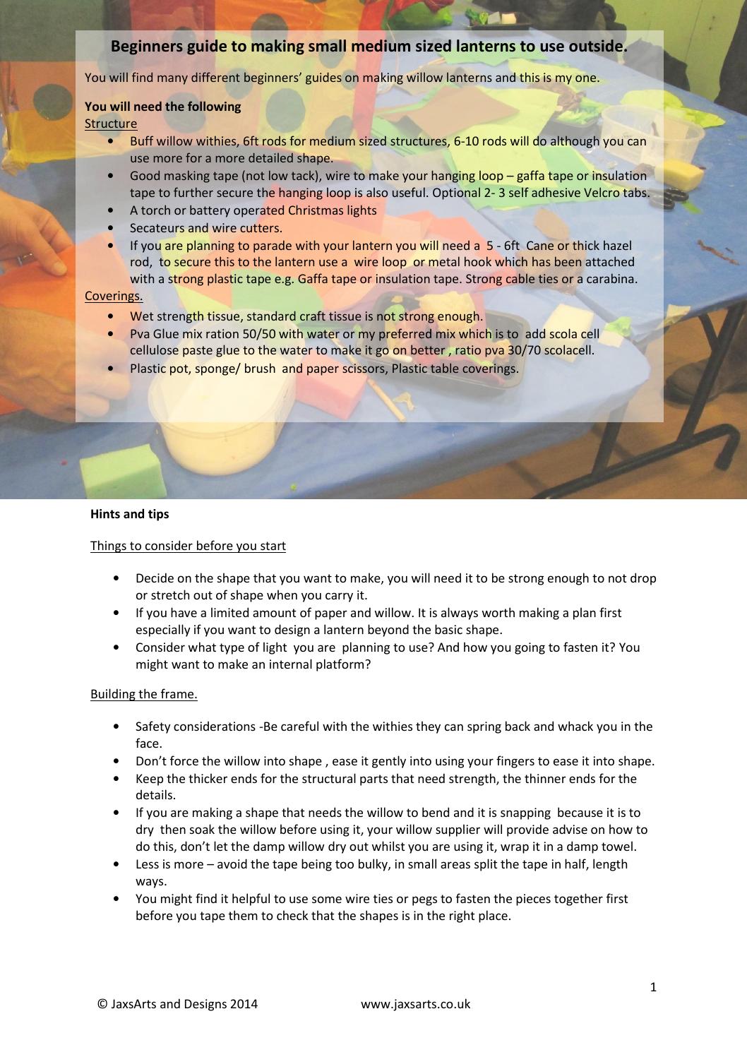 Willow lantern guidance on making basic lanterns by Families Magazine ...