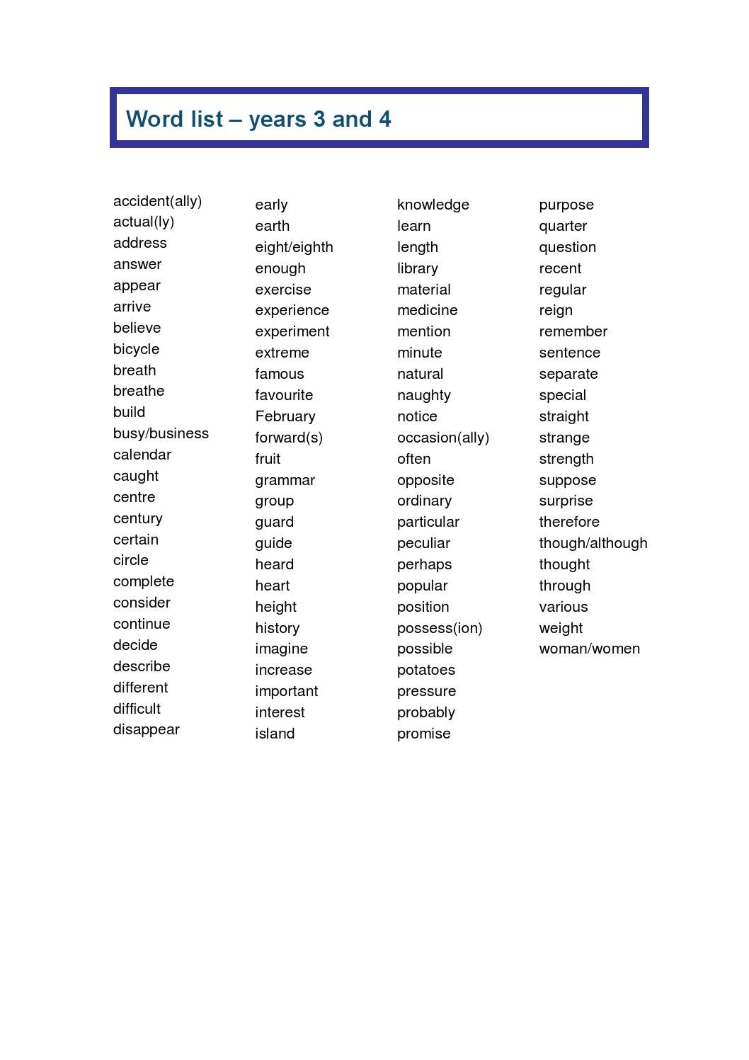 Year 3 And 4 Spelling List By Schudio Issuu Year 3 And 4 Spelling List By Schudio Issuu