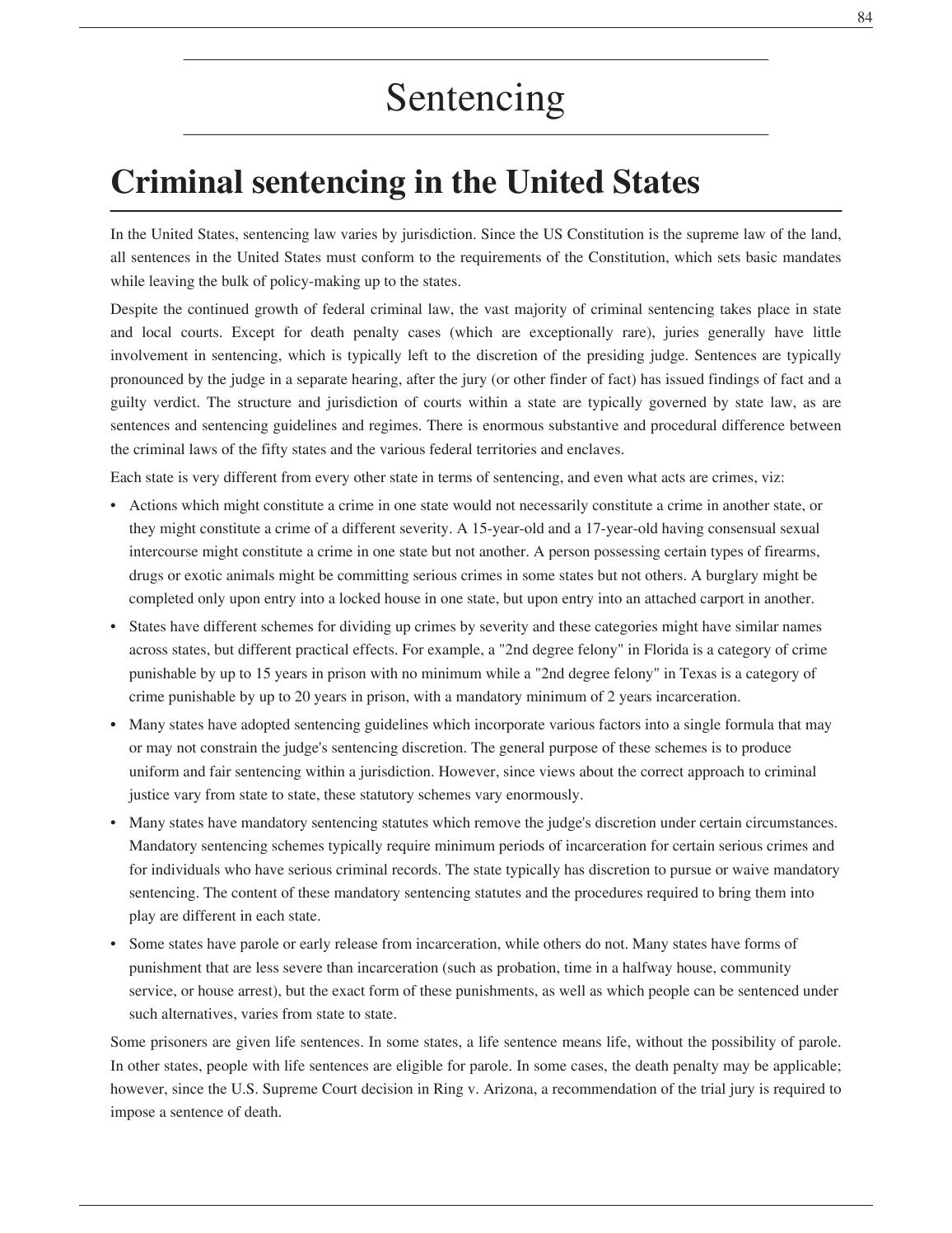 Sentencing options reading assignment by Robert S. Griffin - Issuu