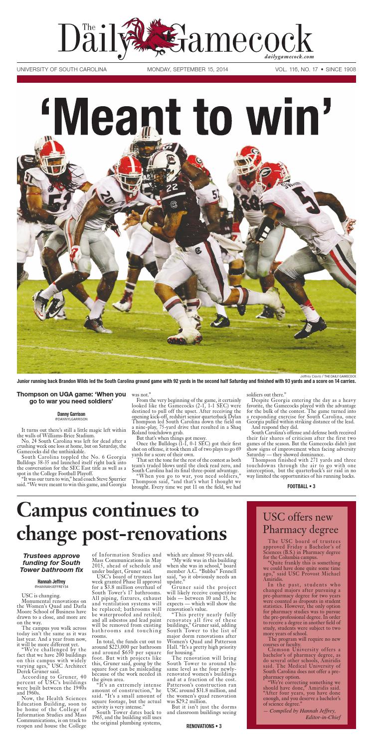 The Daily Gamecock 9/15/14 by Garnet Media Group - Issuu