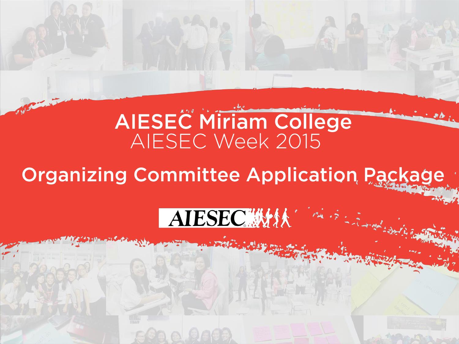 AIESEC Week 2015 OC Application Package by Shallie Soriano - Issuu
