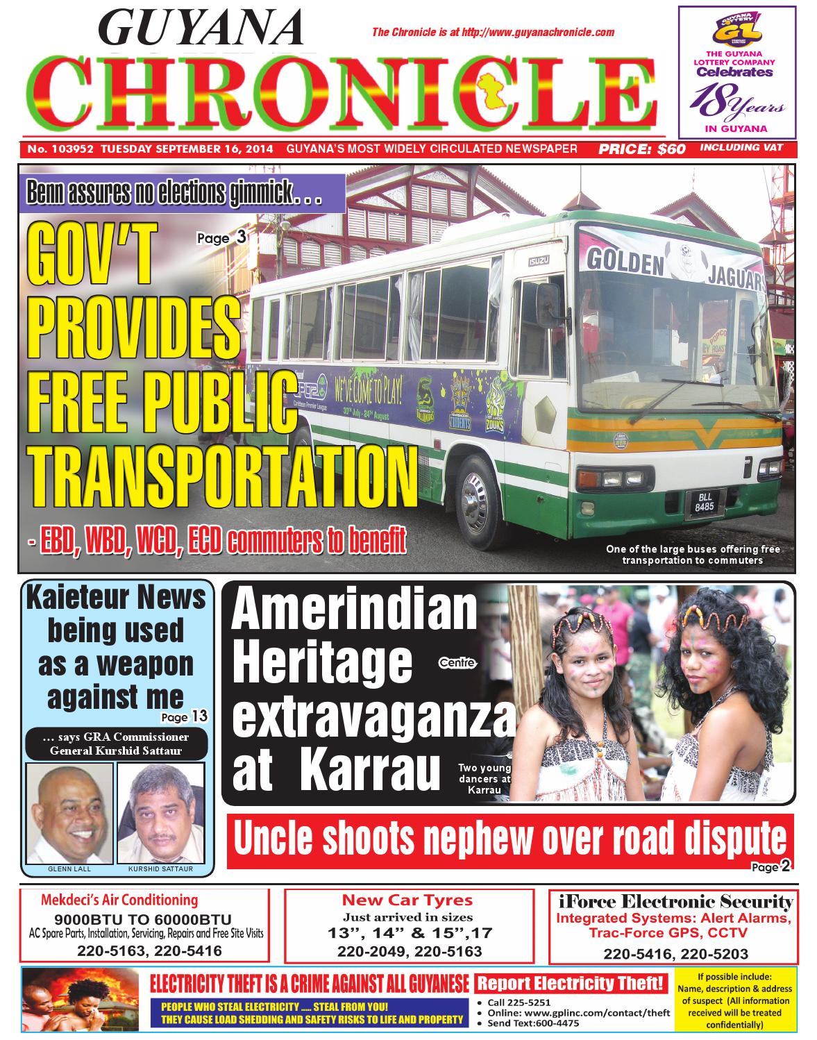 Guyana chronicle 16 09 14 by Guyana Chronicle - Issuu