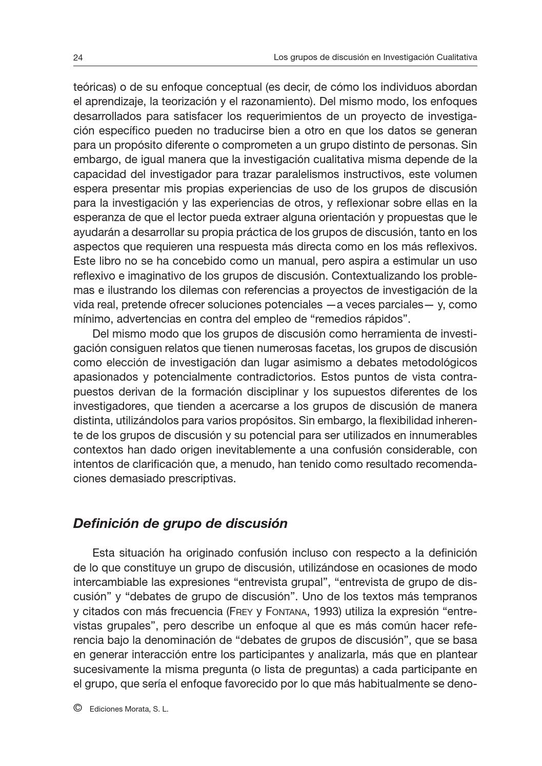 Los grupos de discusión en investigación cualitativa by Ediciones ...