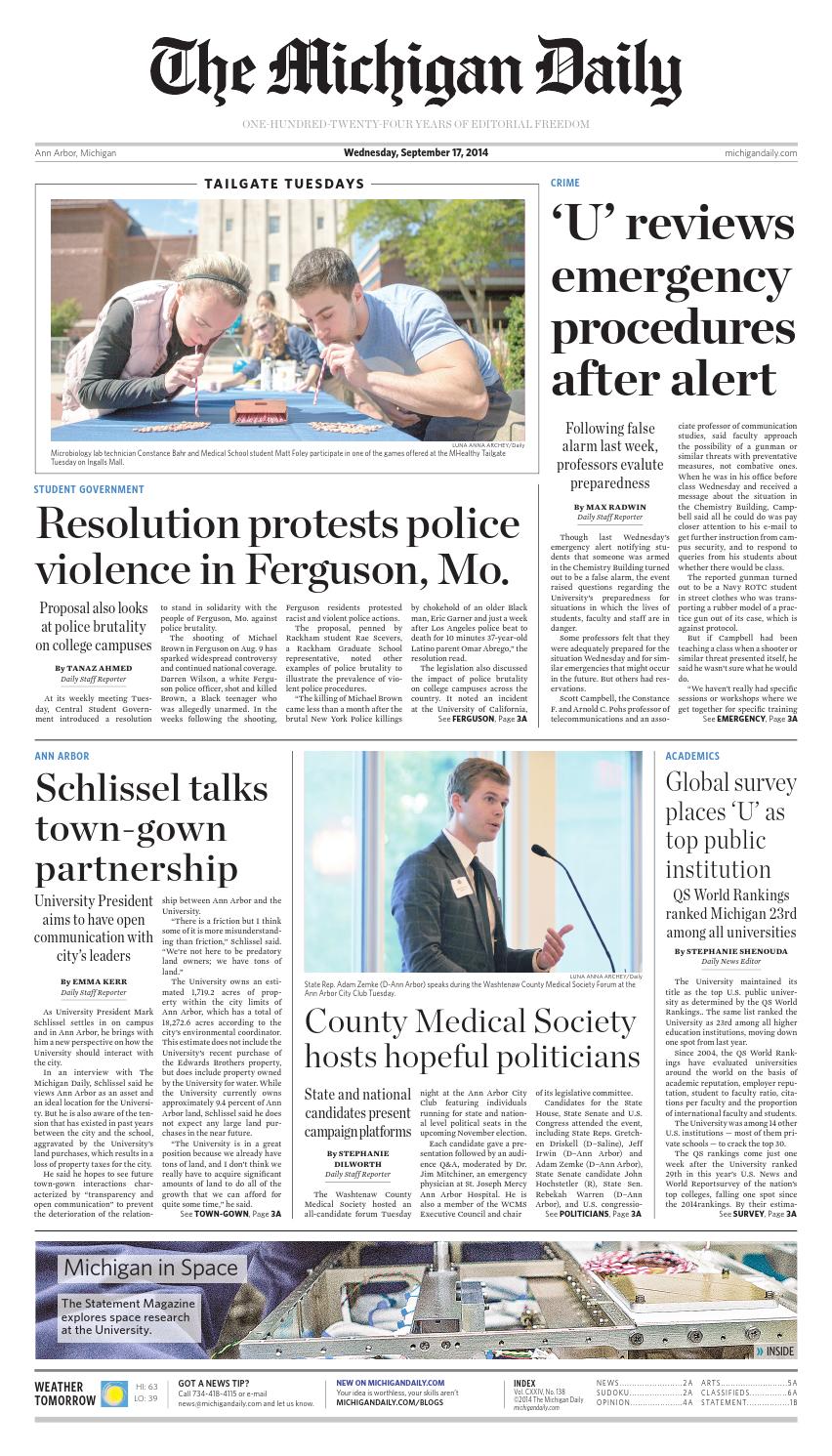 2014 09 17 by The Michigan Daily - Issuu